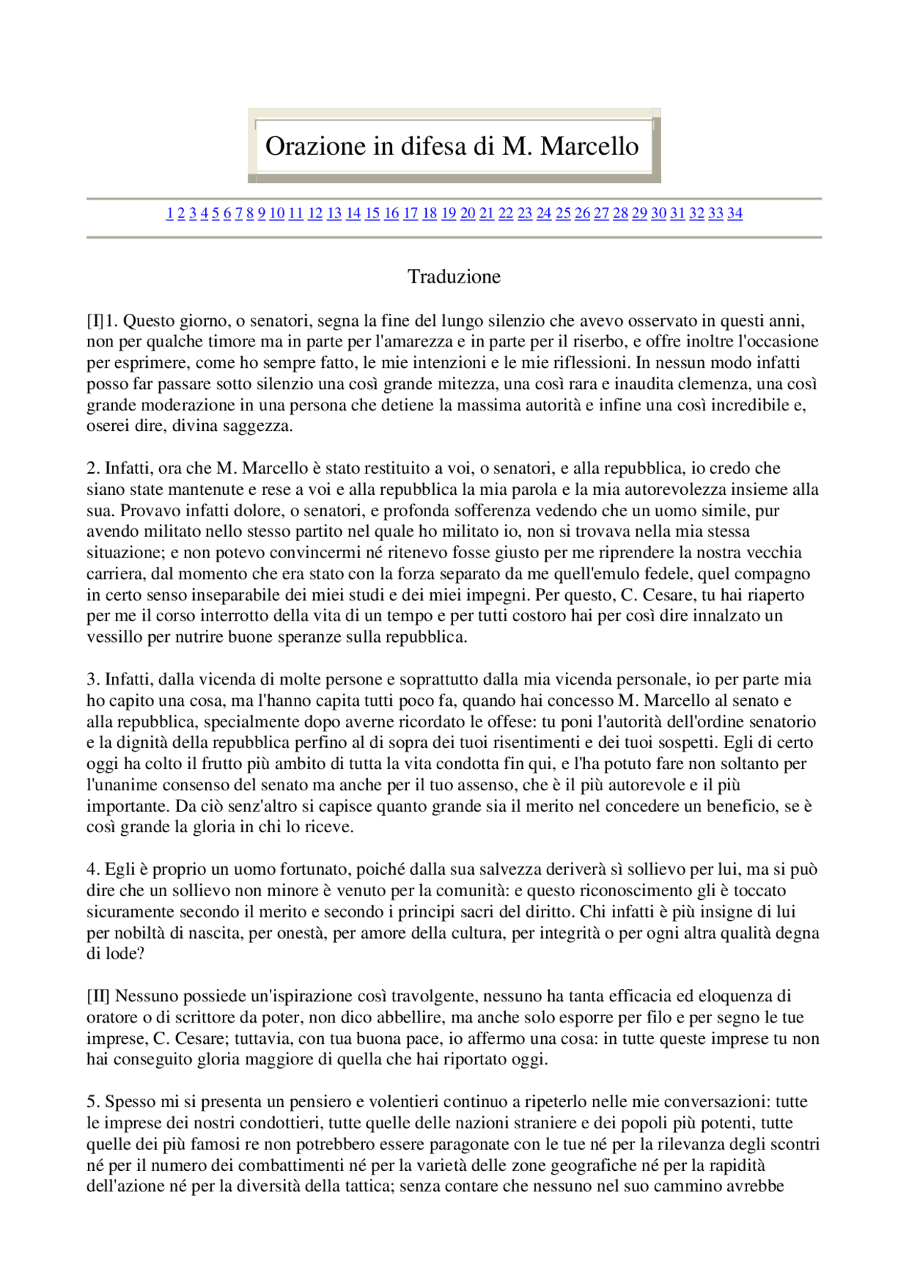 Pro Marcello versione latino, spezzoni in latino letteratura latina ...