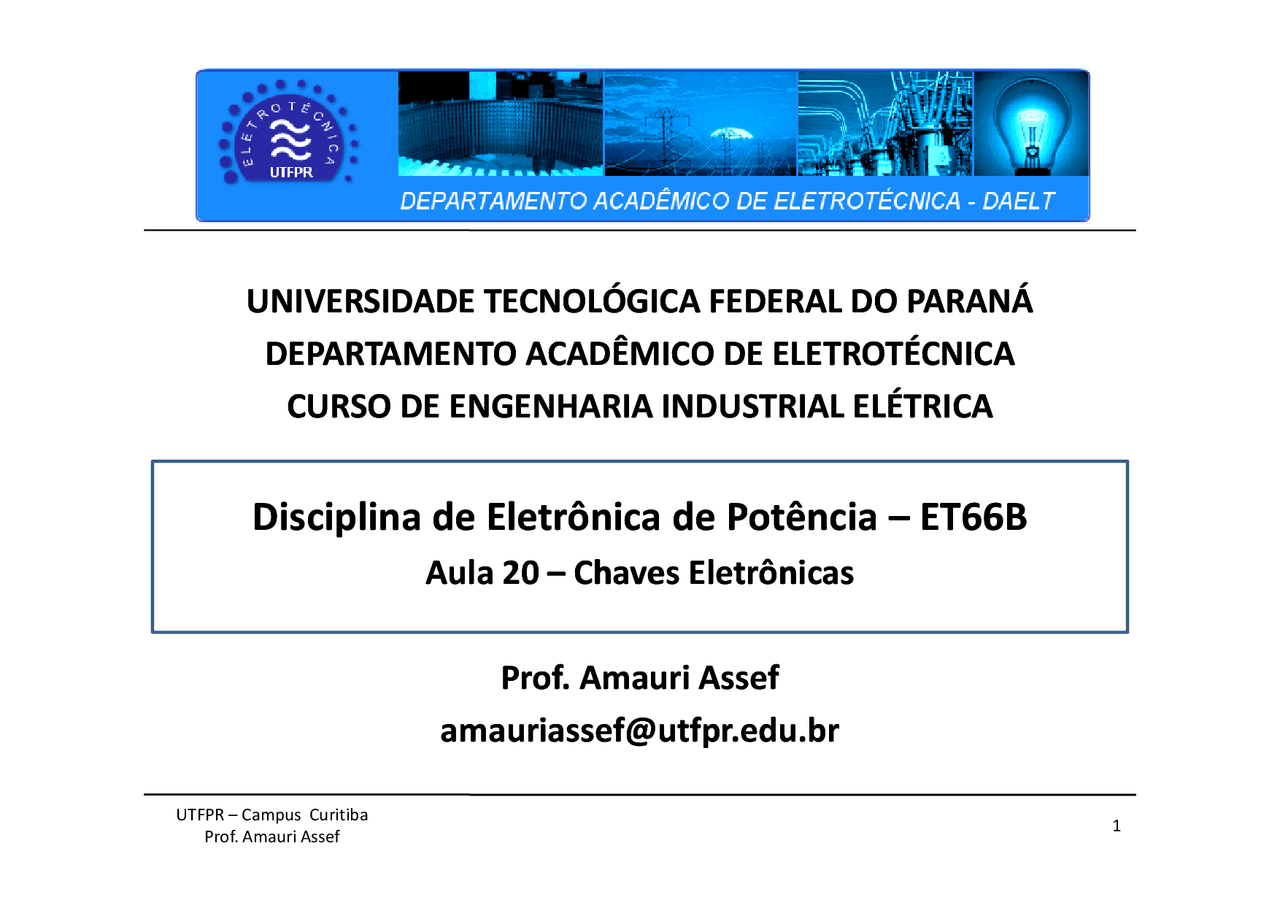 Apostia sobre Eletrônica de Potência - Docsity