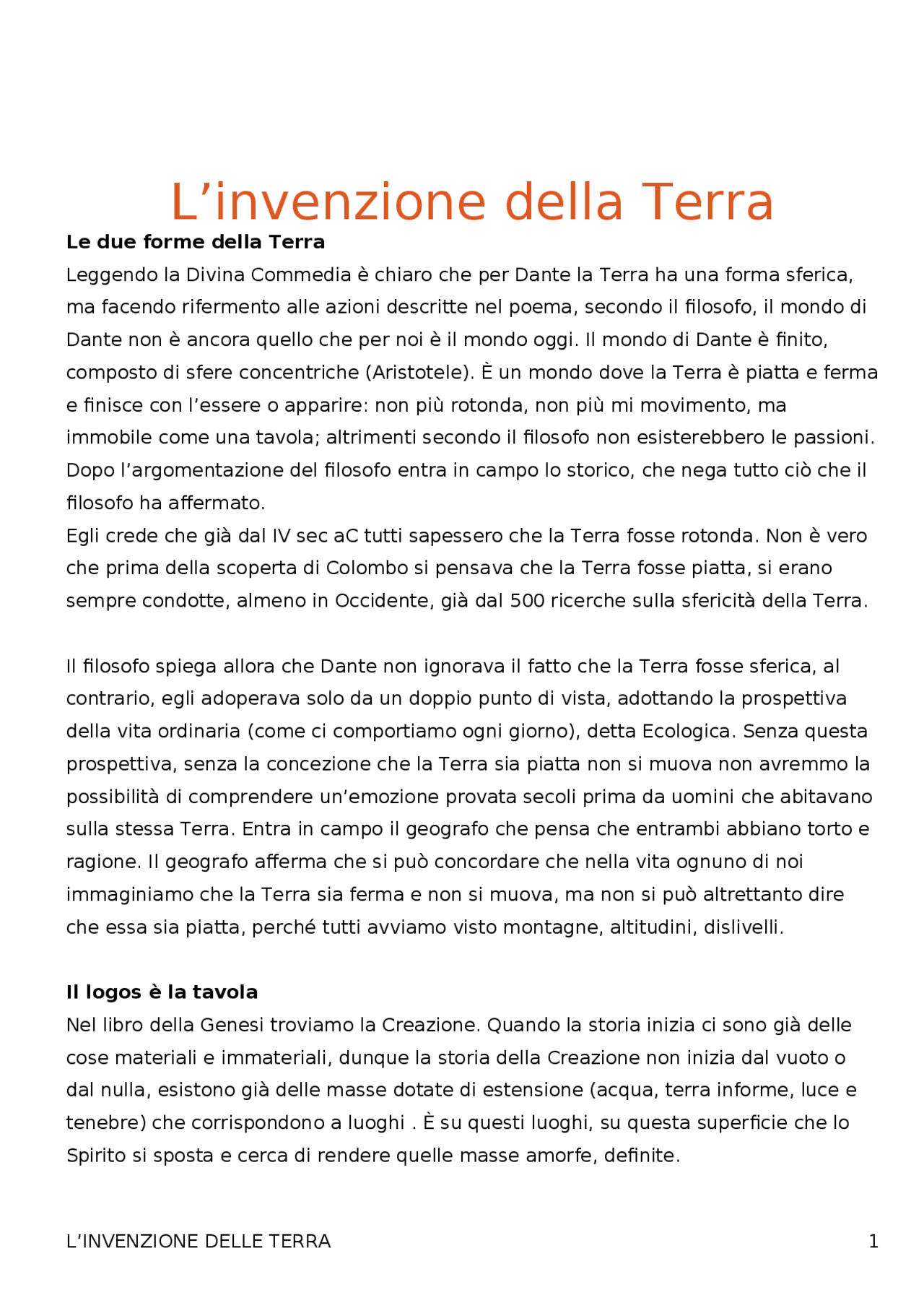 Linvenzione Della Terra Farinelli Docsity