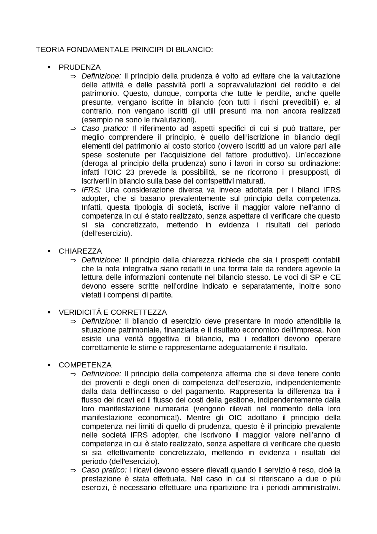 Principi Di Bilancio Docsity