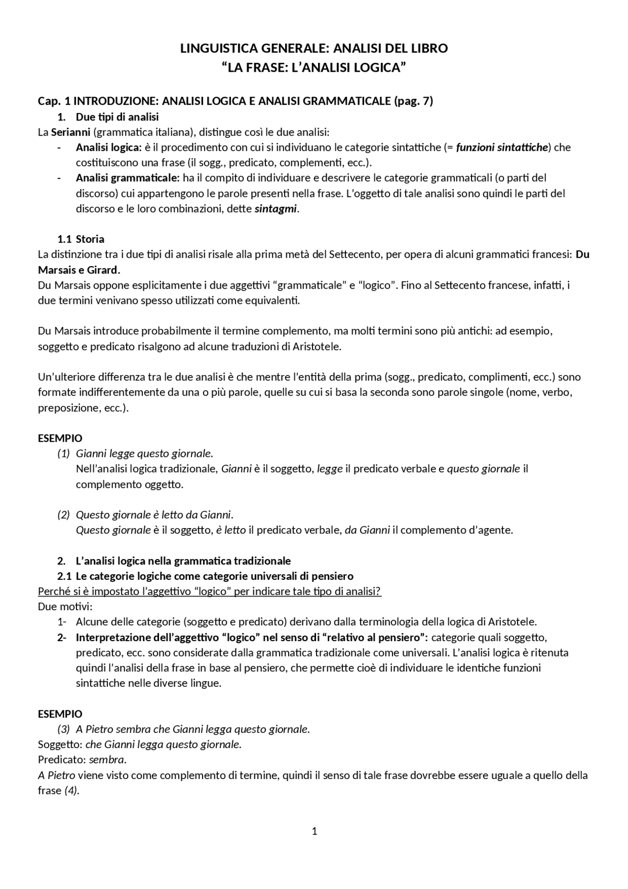 La Frase Lanalisi Logica Riassunto Libro Docsity