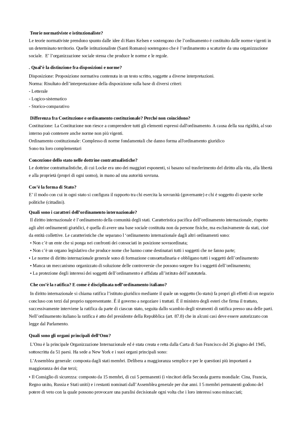 DOMANDE E RISPOSTE DIRITTO PUBBLICO - Docsity