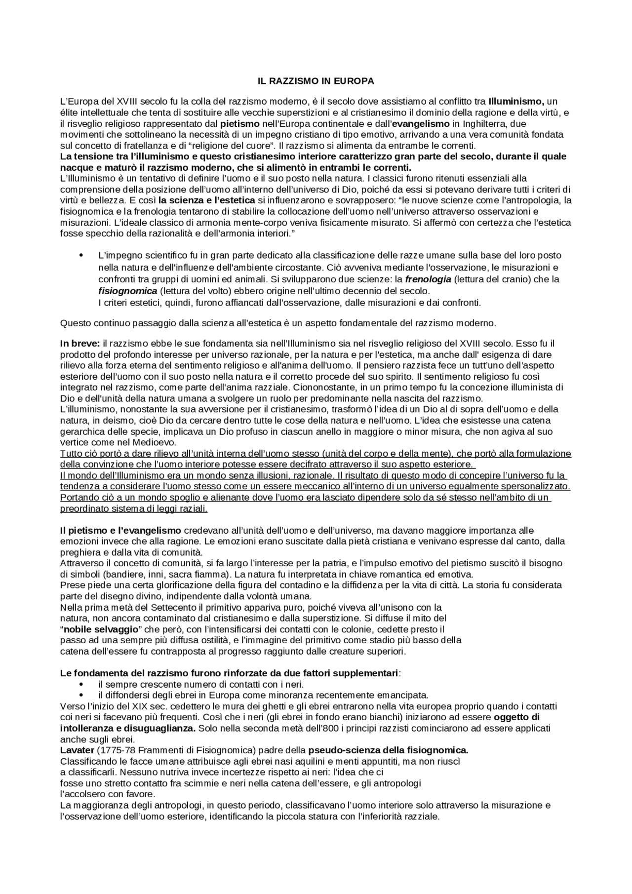 Il Razzismo In Europa Docsity