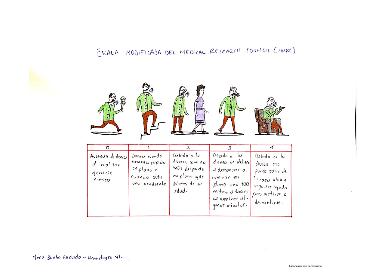 Escala de MMRC - Disnea | Apuntes de Neumología | Docsity