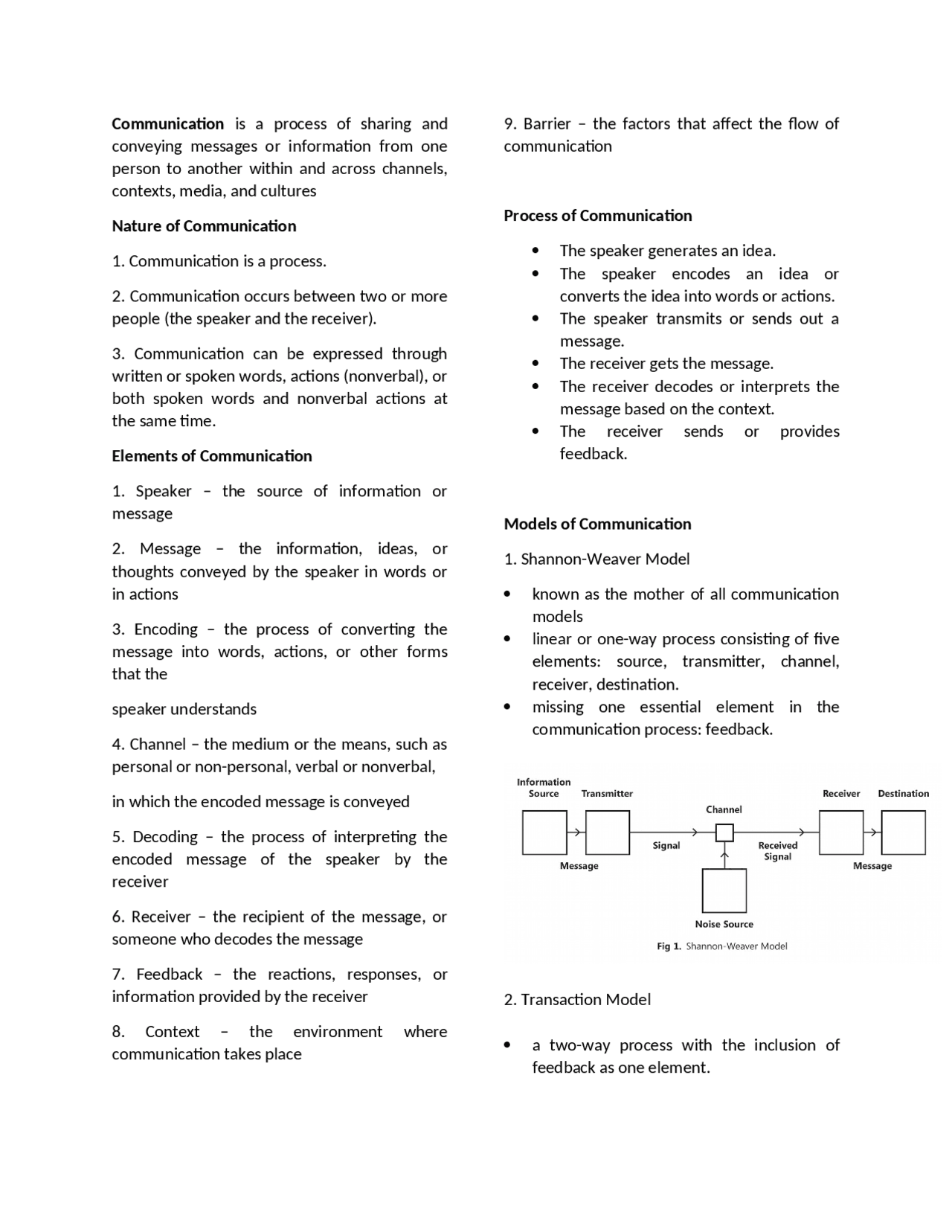 Oral Communication Notes Docsity