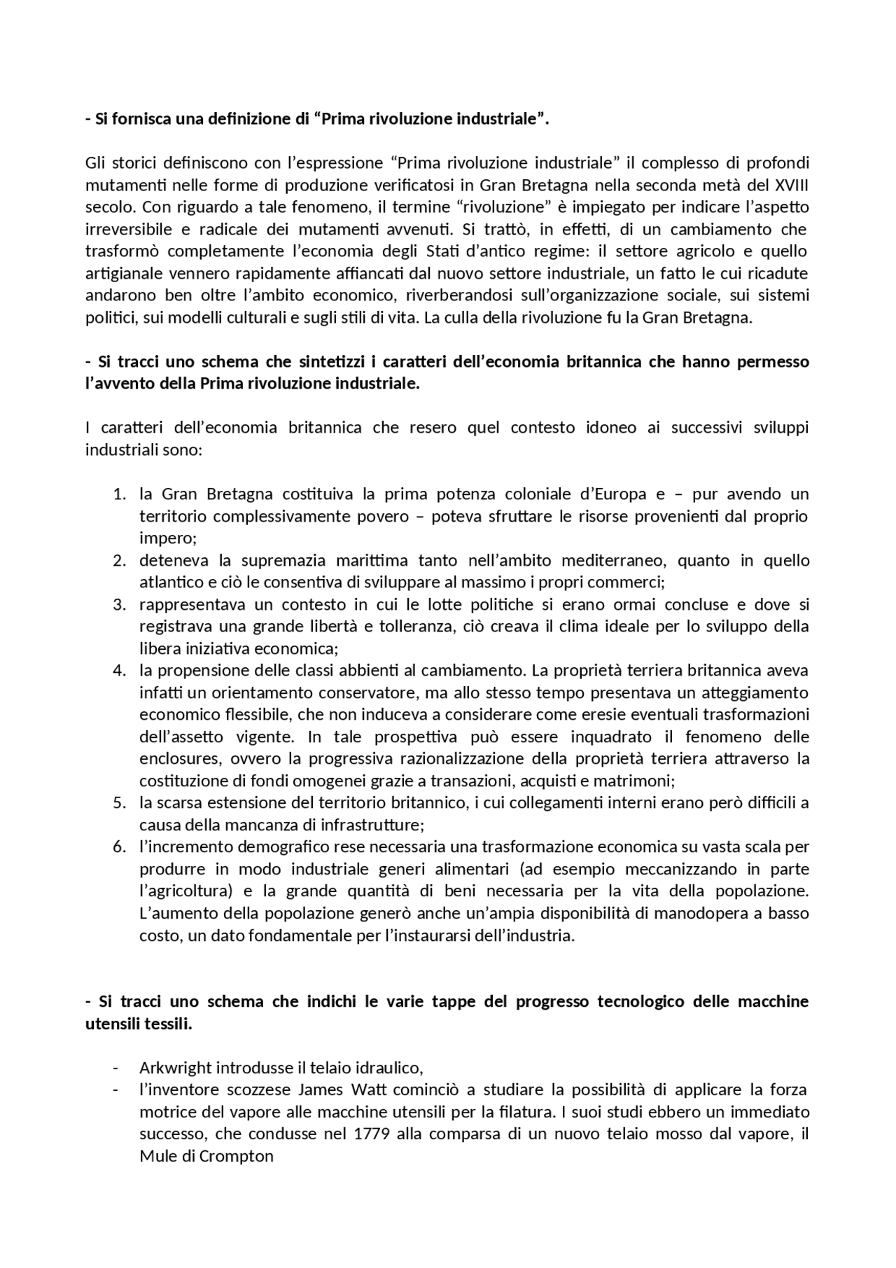 Domande Di Autovalutazione Lezione 17 Storia Moderna E Campus Docsity