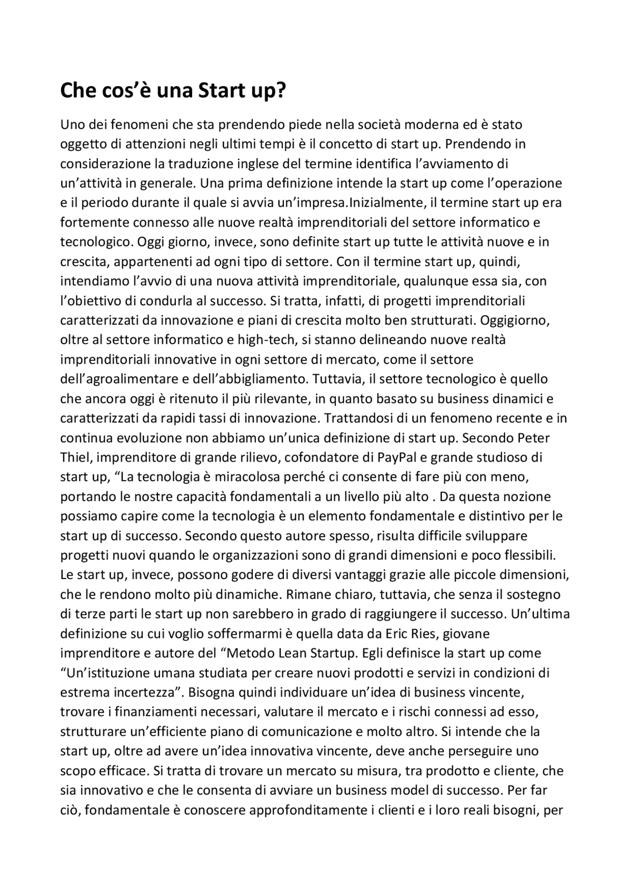 Start Up E Forme Di Finanziamento Docsity