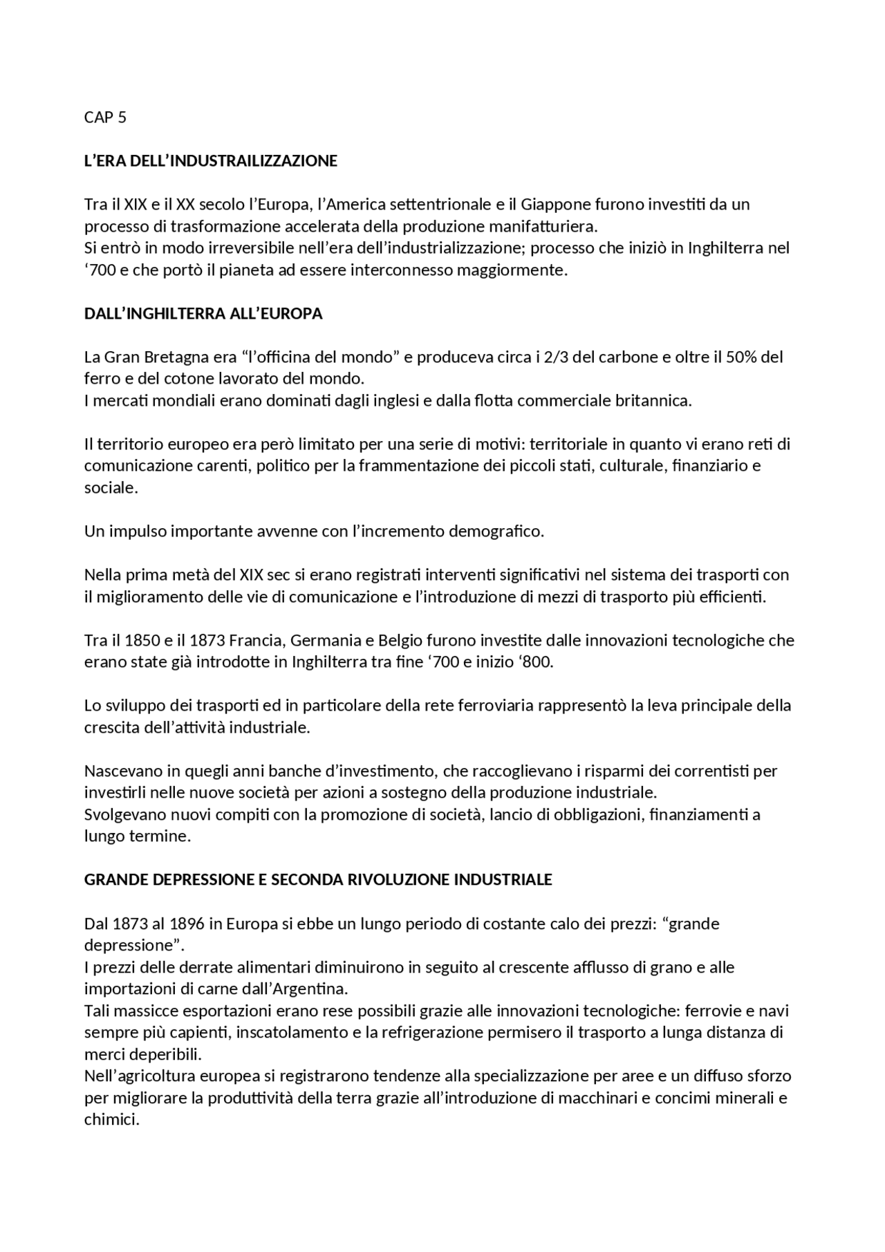 Storia Contemporanea Docsity