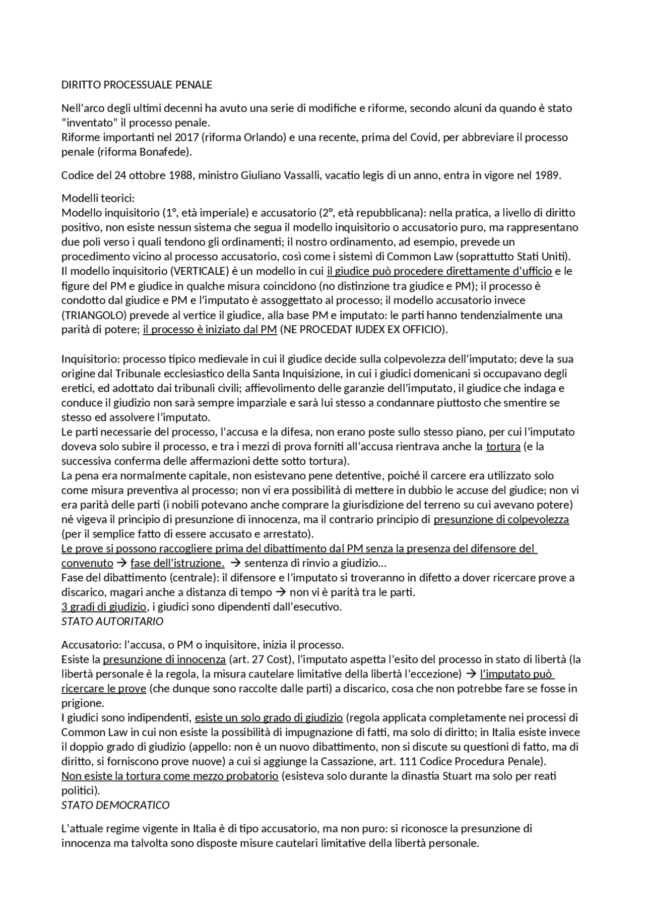 Introduzione Al Procedimento Penale Docsity