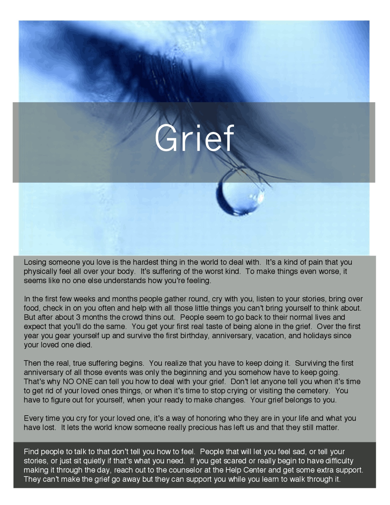 The truth behind the mask of grief - Docsity