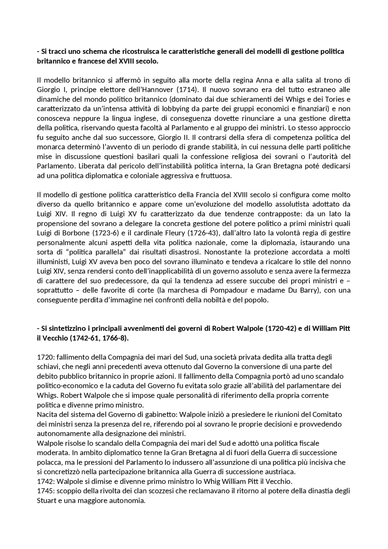 Domande Di Autovalutazione Lezione 15 Storia Moderna E Campus Docsity