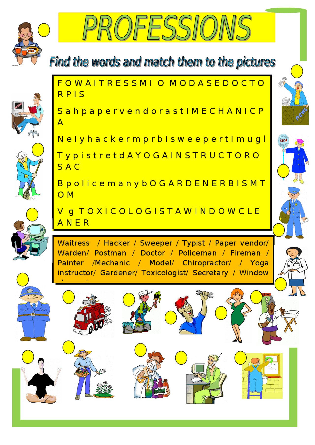 PROFESSIONS ENGLISH ACTIVITIES - Docsity