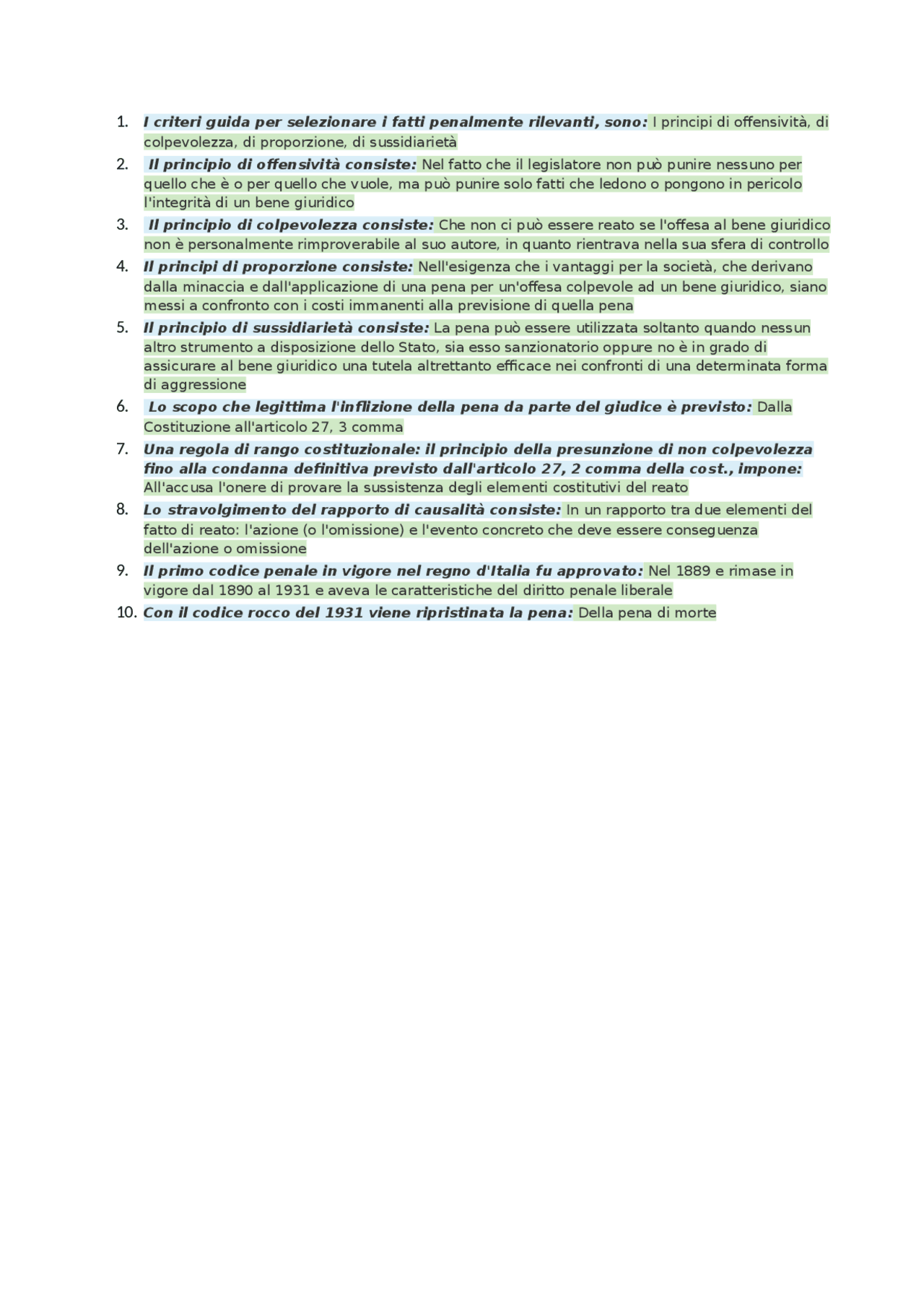 Diritto Penale 2 Test Docsity