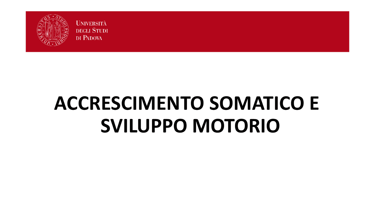 Lo Sviluppo Motorio Docsity
