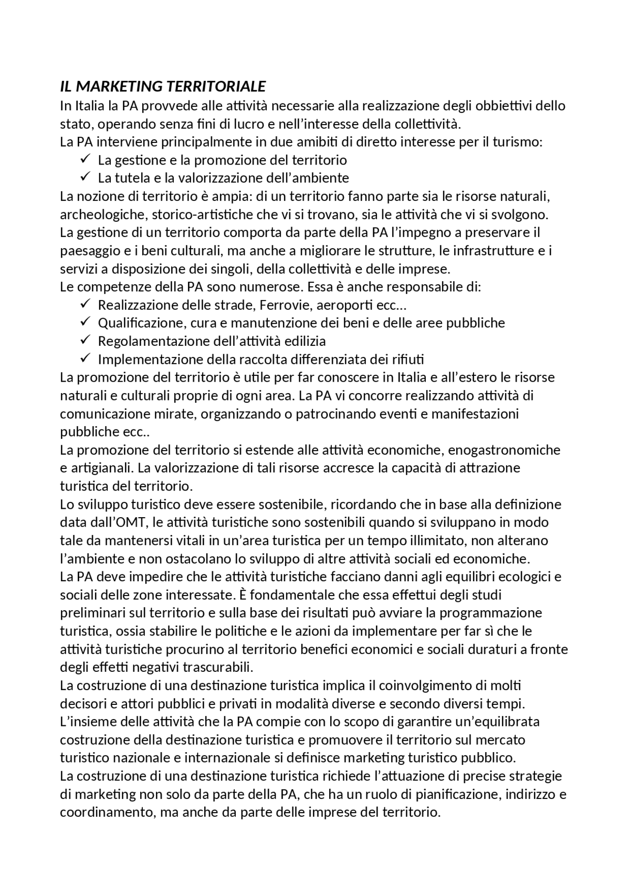 Il Marketing Territoriale Docsity