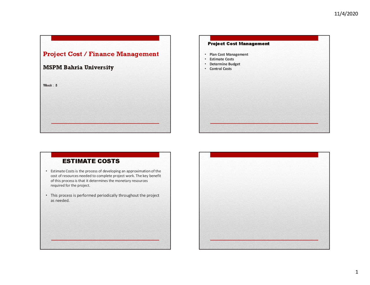 Project Cost Management - Docsity