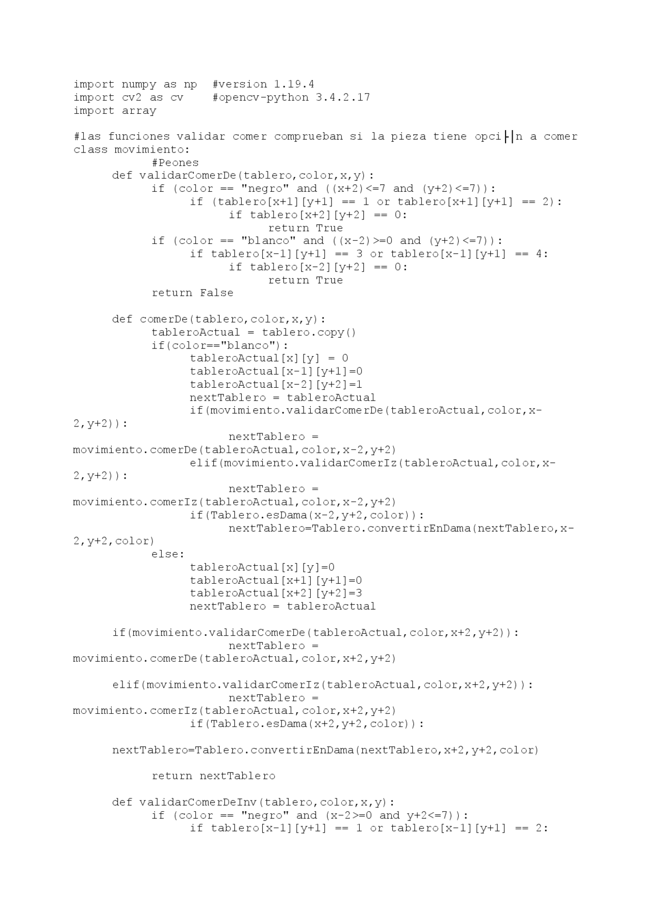 Damas IA opencv minimax - Docsity