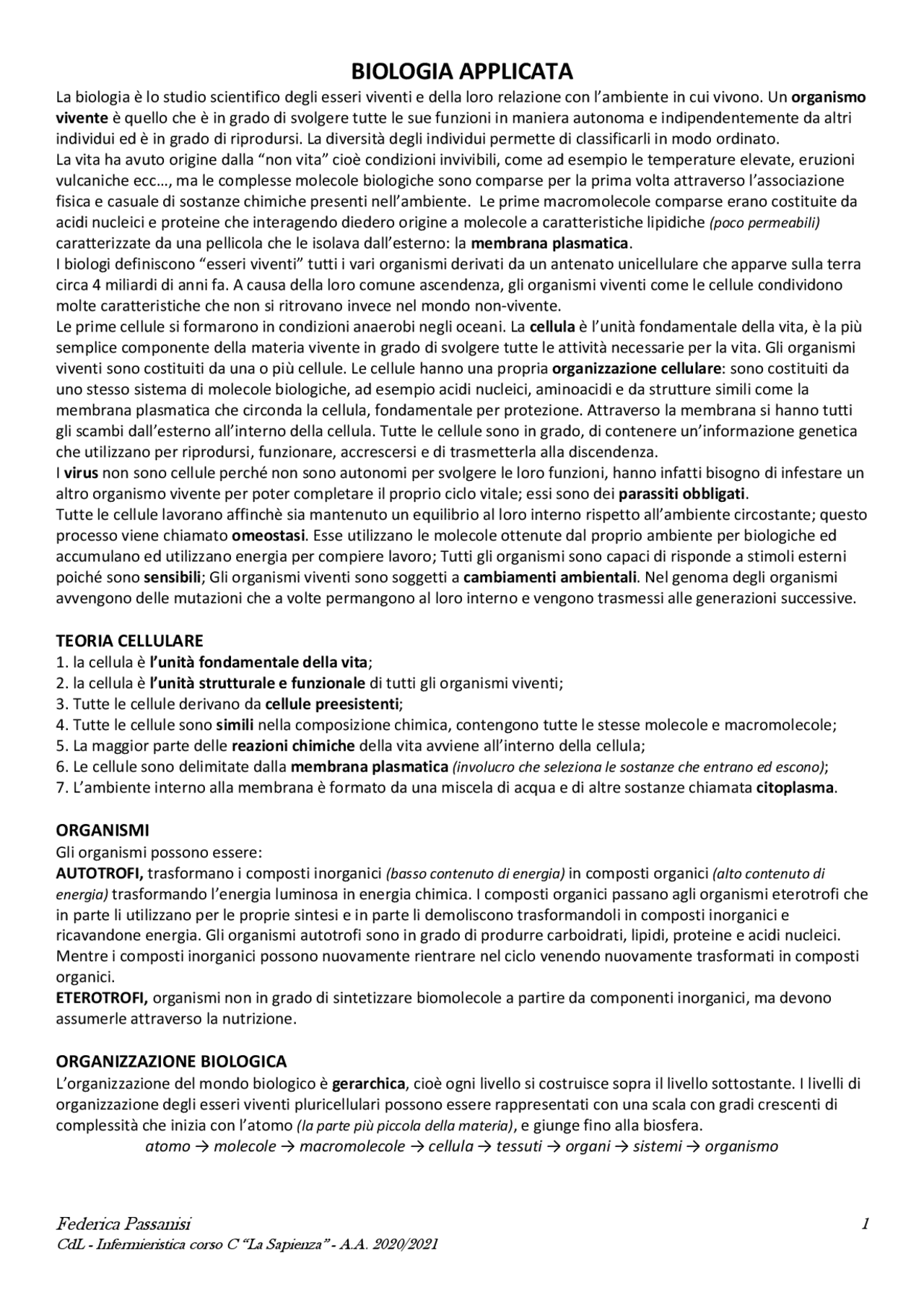 Biologia Applicata Completa Docsity