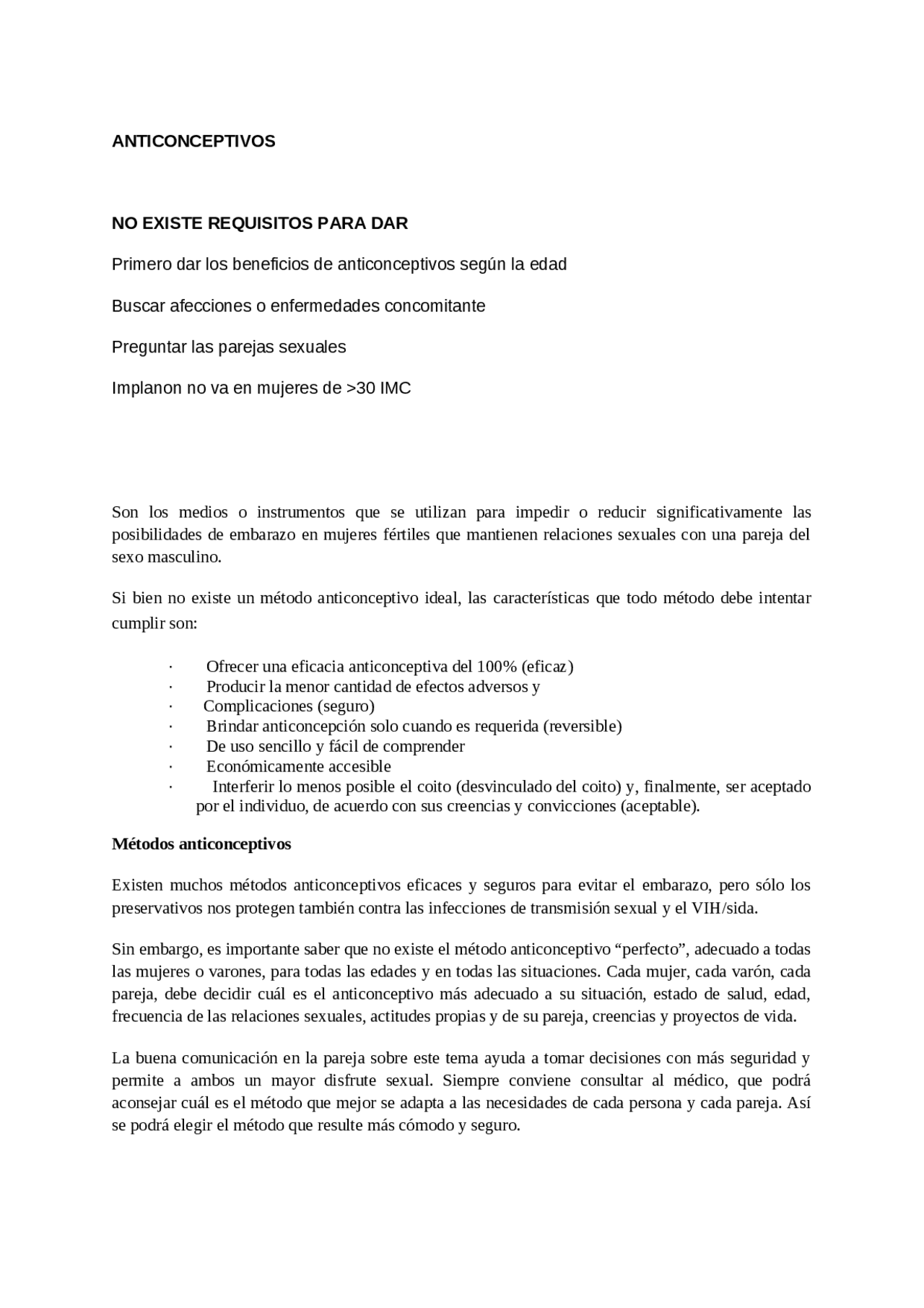 Metodos Anticonceptivos Docsity