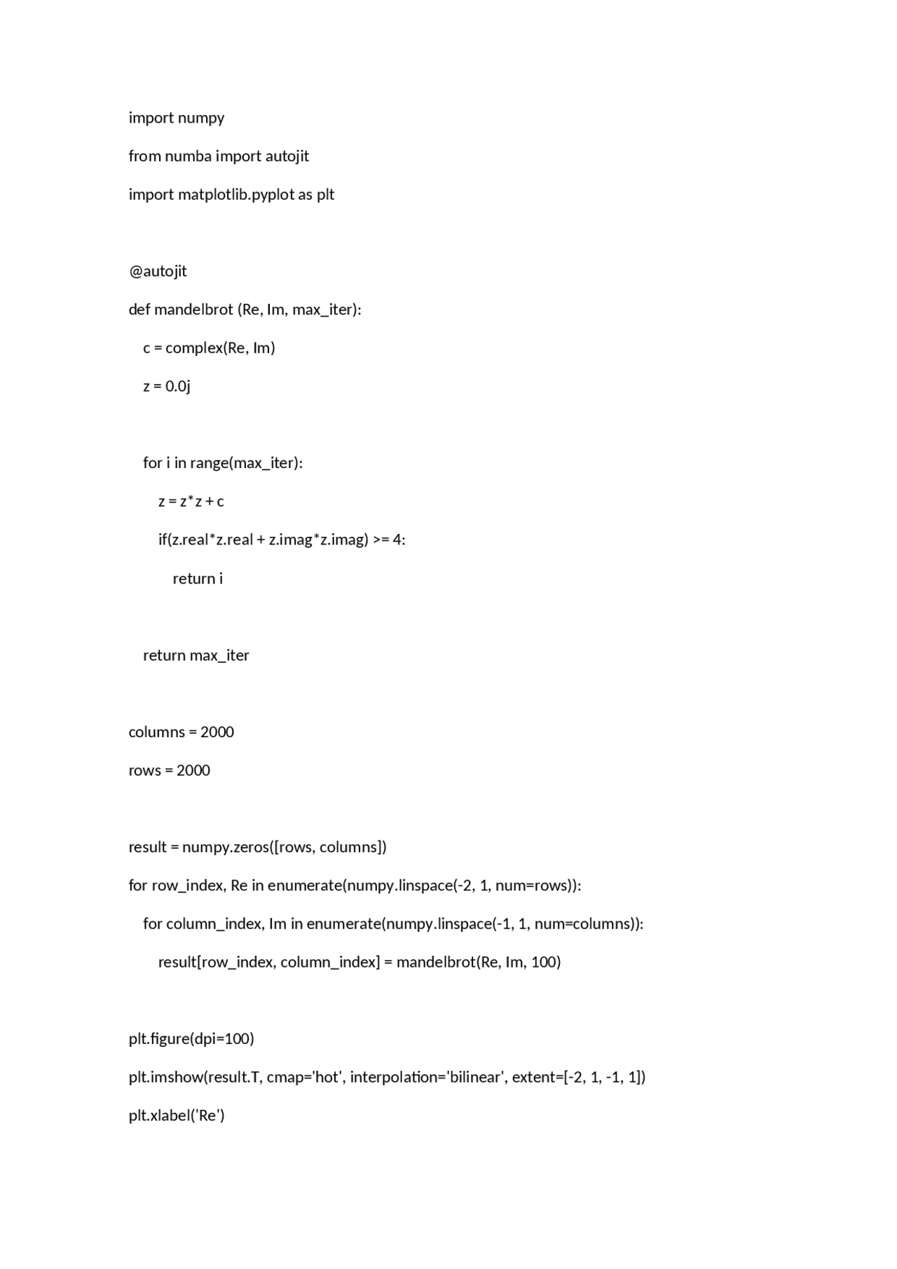 Código fractal em python - Docsity