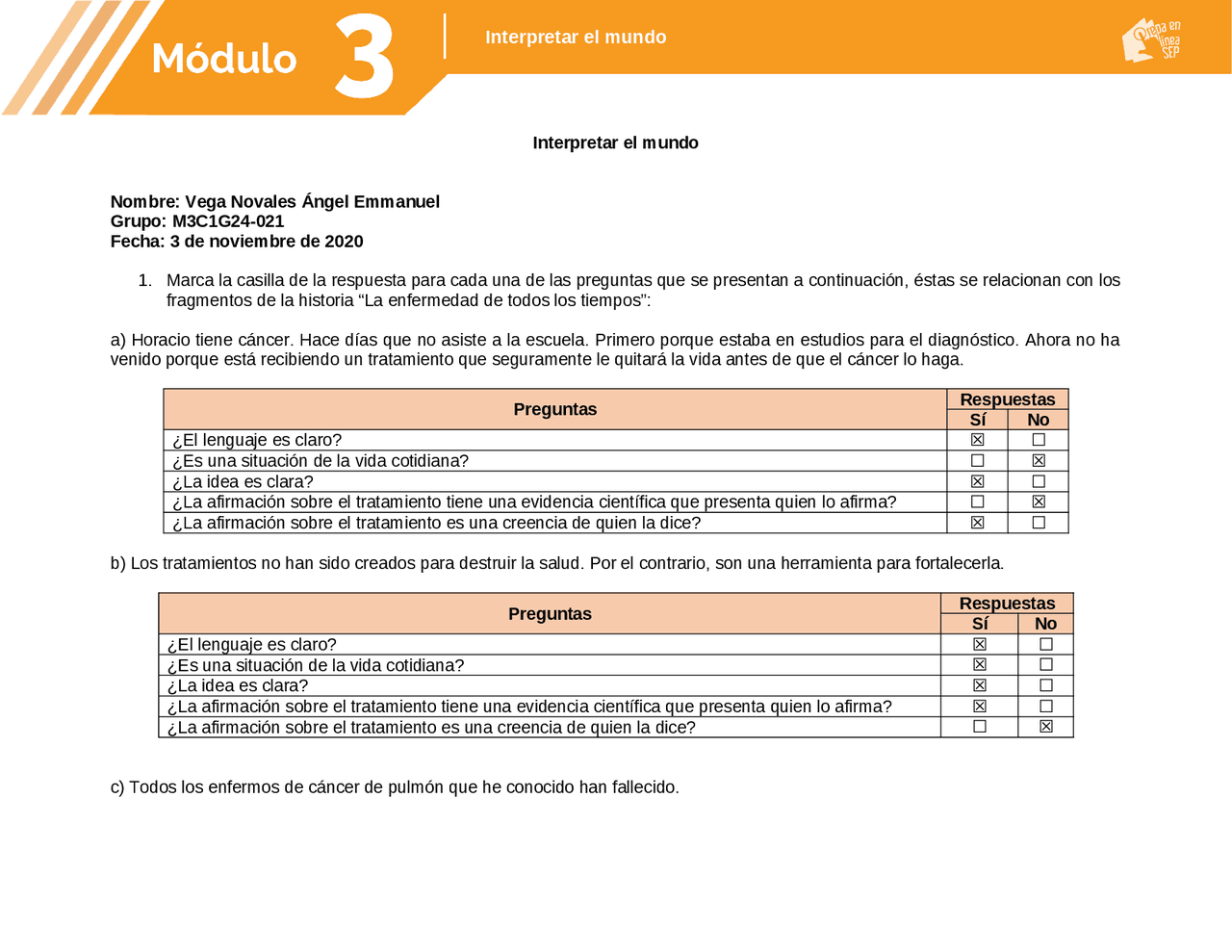 Modulo 3 Actividad: Interpretar el mundo | Resúmenes de Lengua y ...