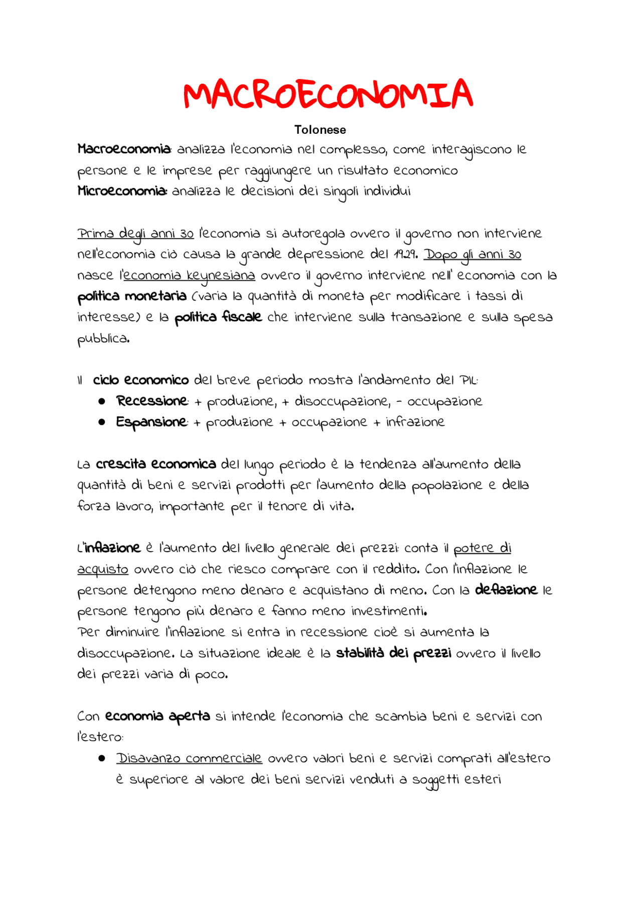 Appunti Lezioni Macroeconomia Pacelli Con Formule E Grafici Docsity