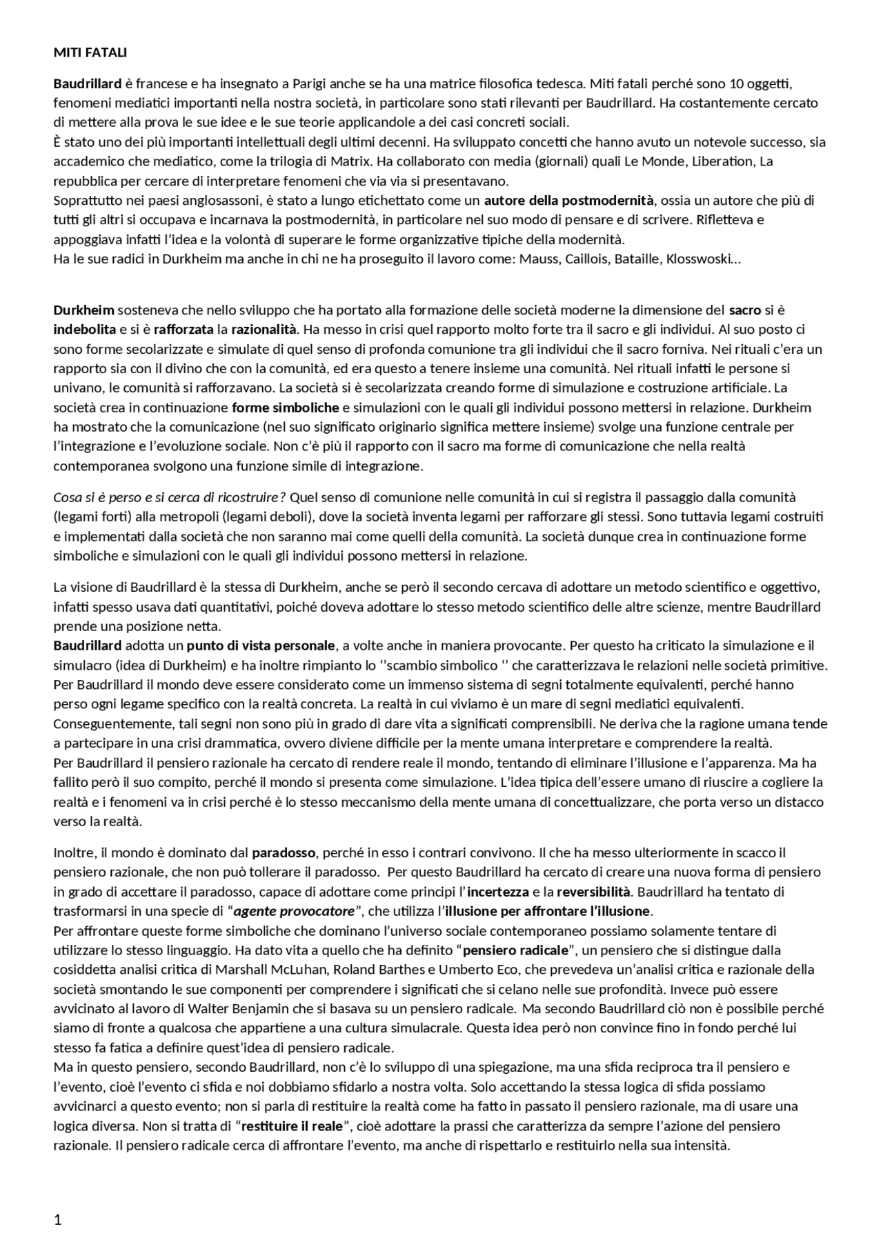 Miti Fatali Codeluppi Iulm Docsity