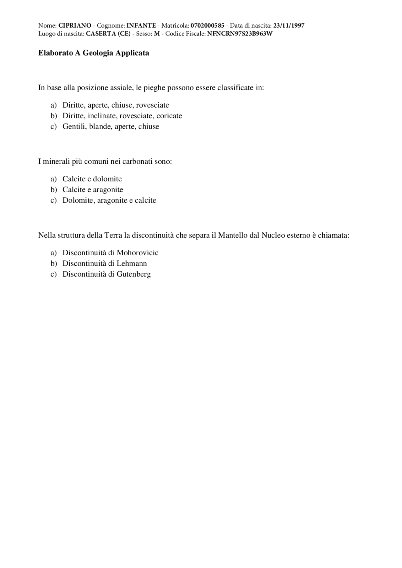 Elaborati Geologia Applicata Pegaso Ingegneria Civile L7 Docsity