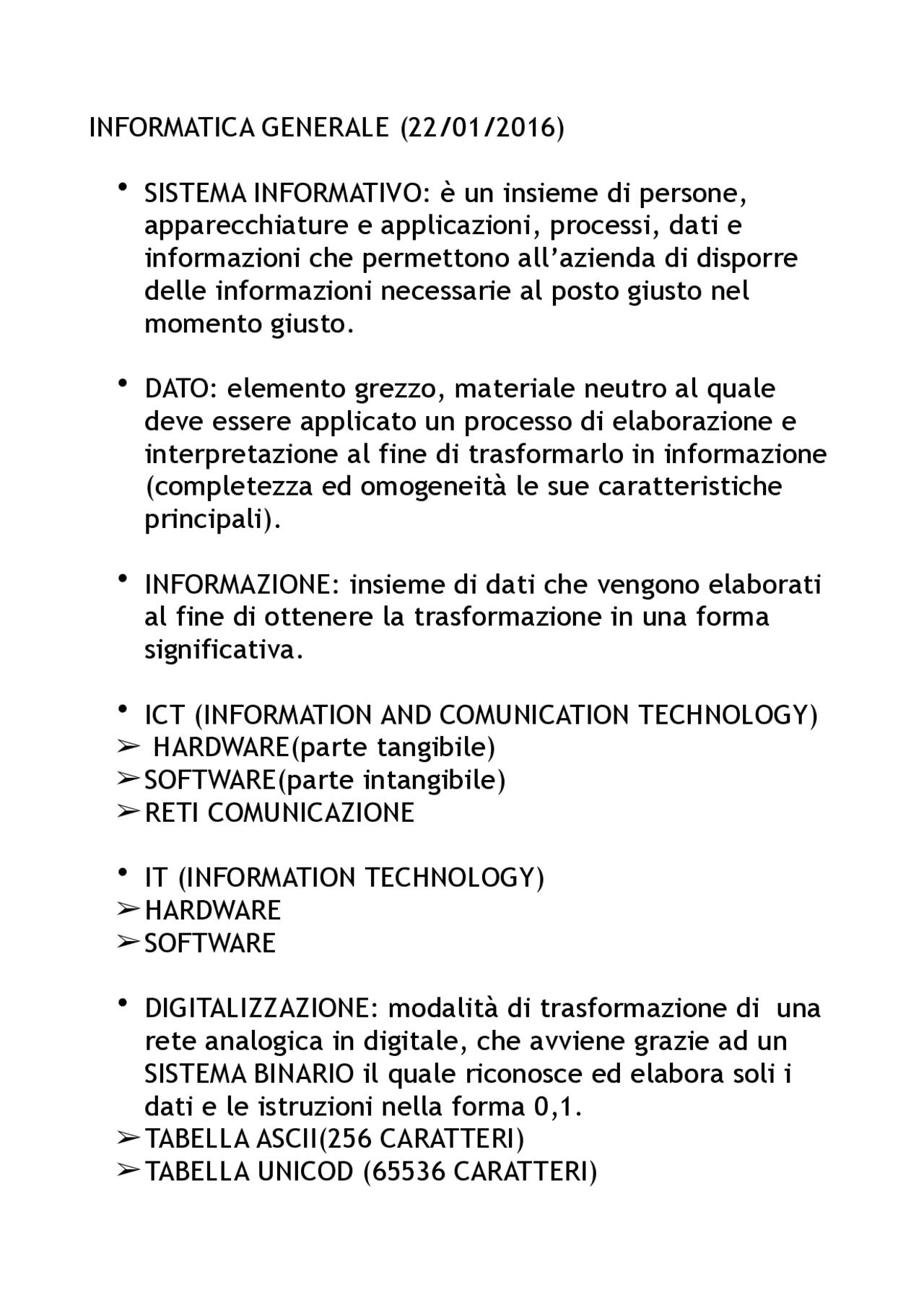 Informatica Generale Molto Facile Da Capire Docsity