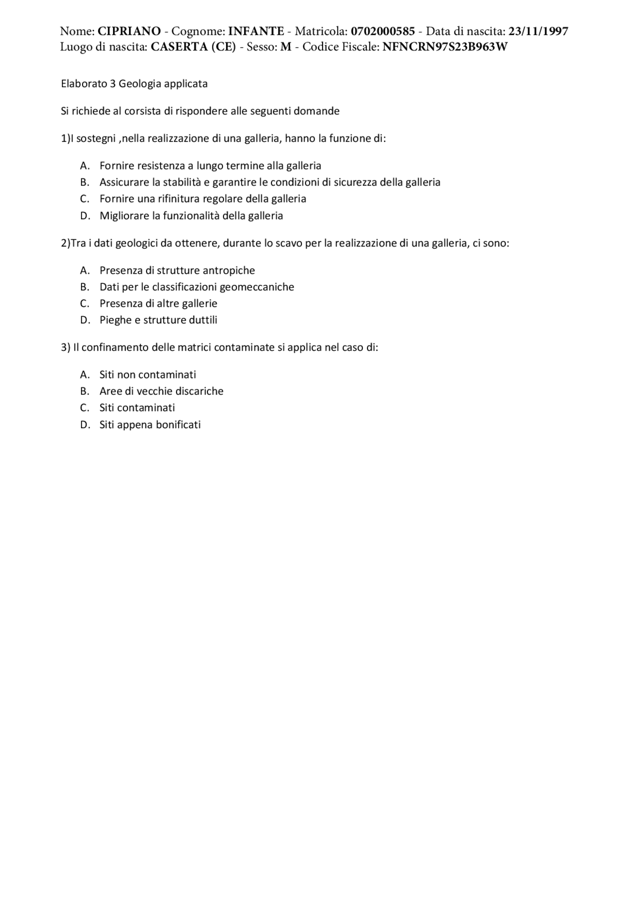 Elaborati Geologia Applicata Pegaso Ingegneria Civile L7 Docsity