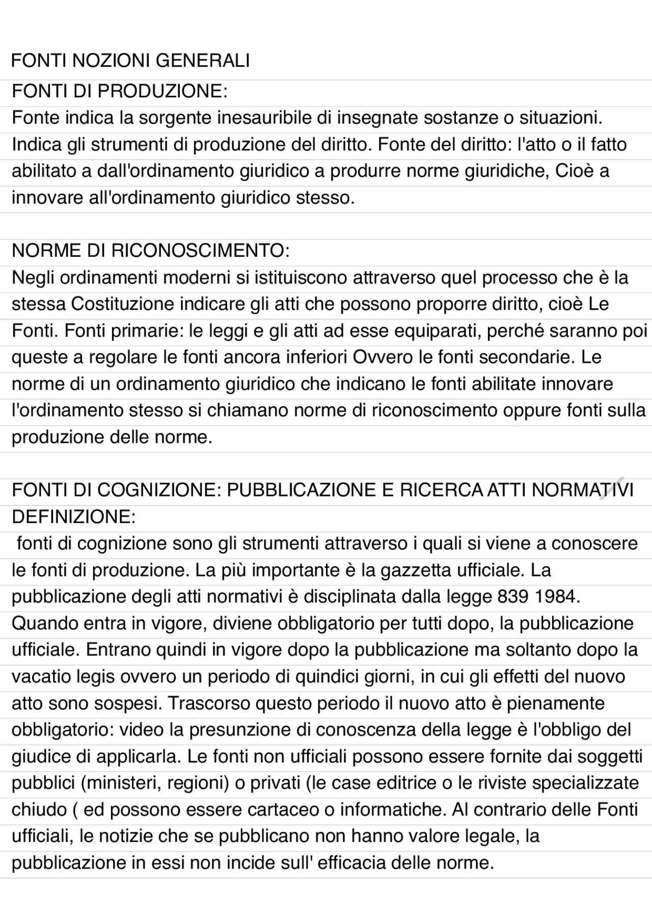 Fonti E Nozioni Generali Docsity
