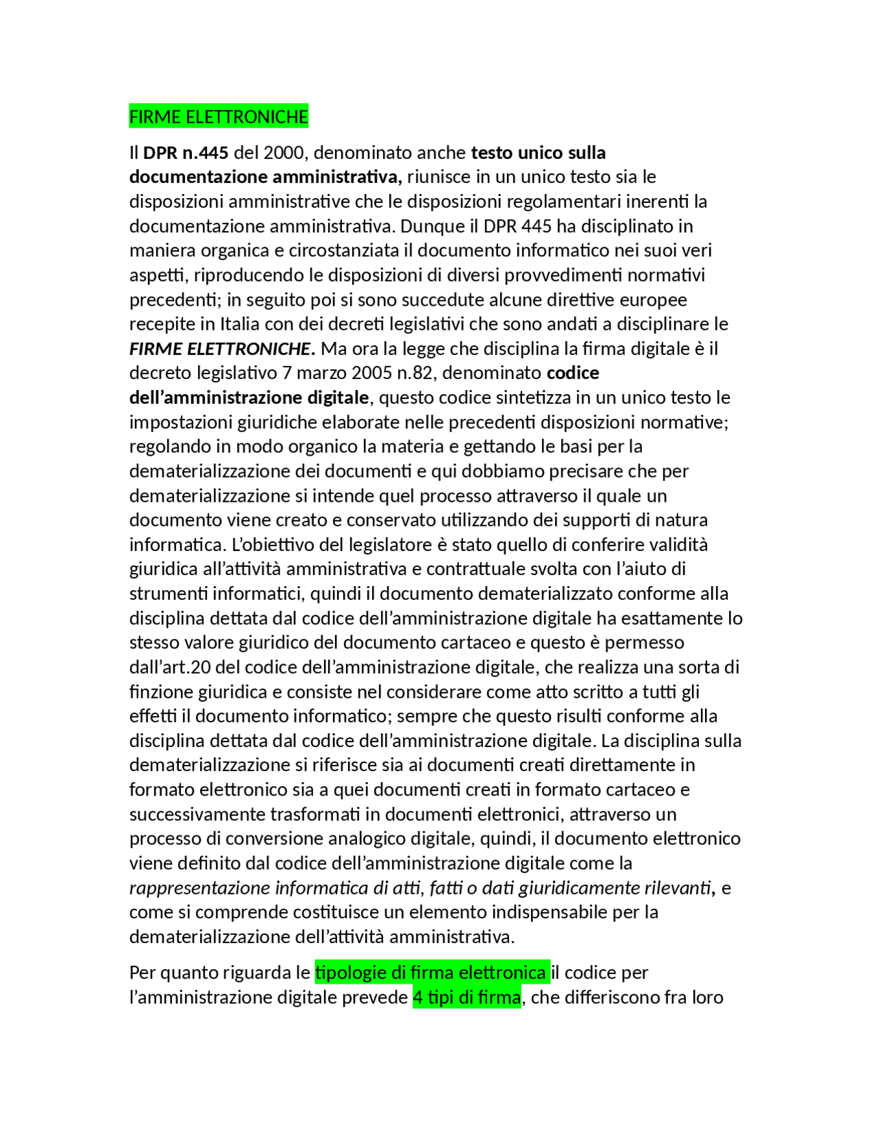Informatica Giuridica Docsity