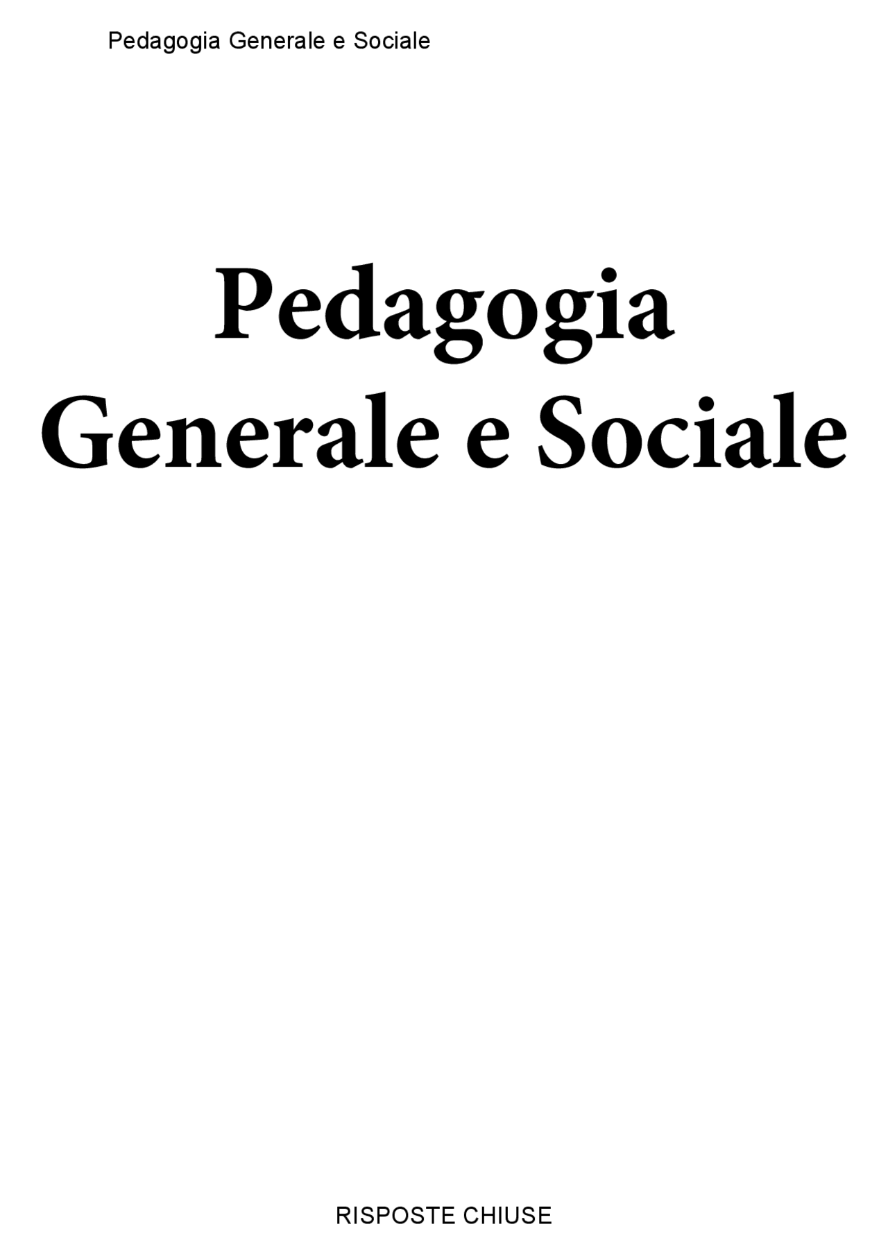 Pedagogia Generale E Sociale Paniere Compilato Ecampus Panieri Di