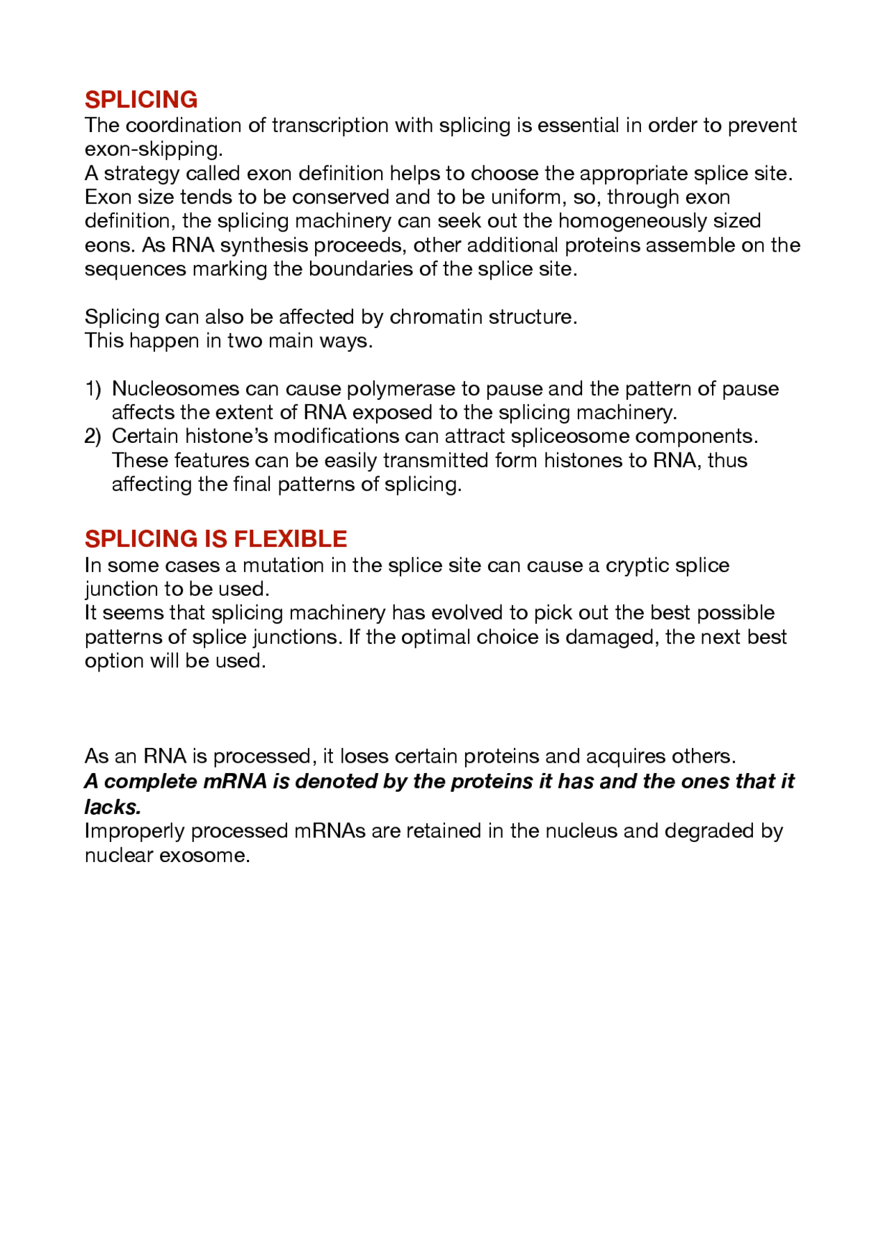 Something about splicing - Docsity
