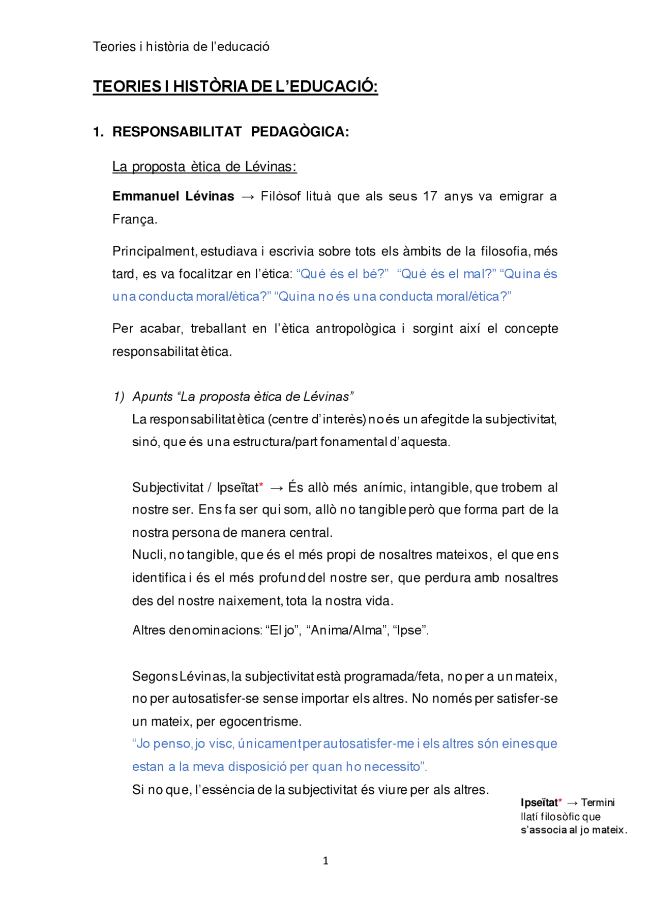 Teories I Història De Leducació Apunts Teories Docsity