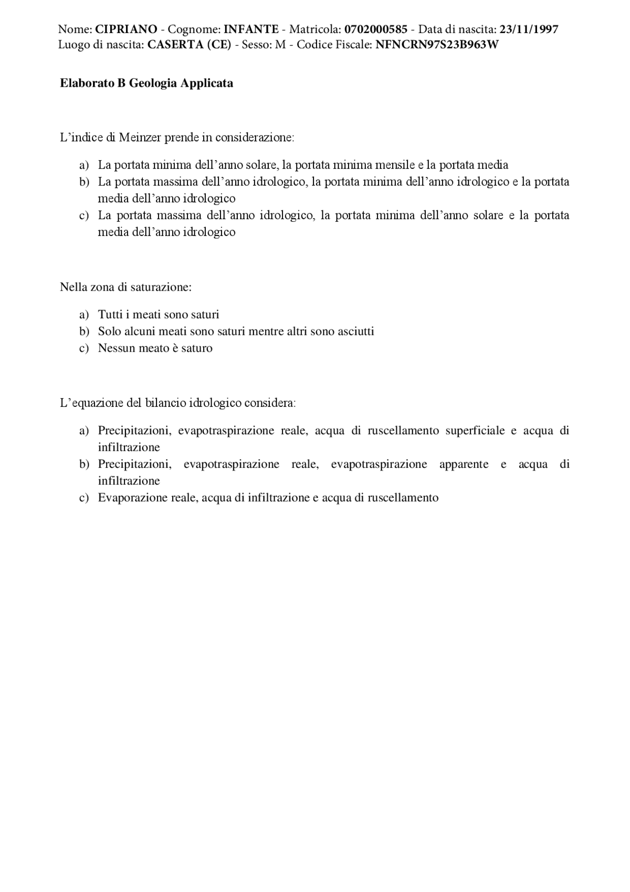 Elaborati Geologia Applicata Pegaso Ingegneria Civile L7 Docsity