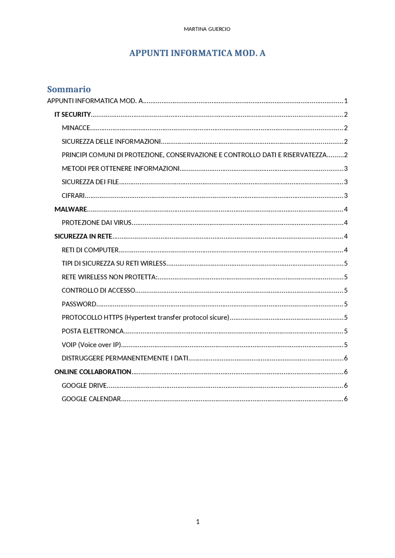 Appunti Informatica Mod A Docsity