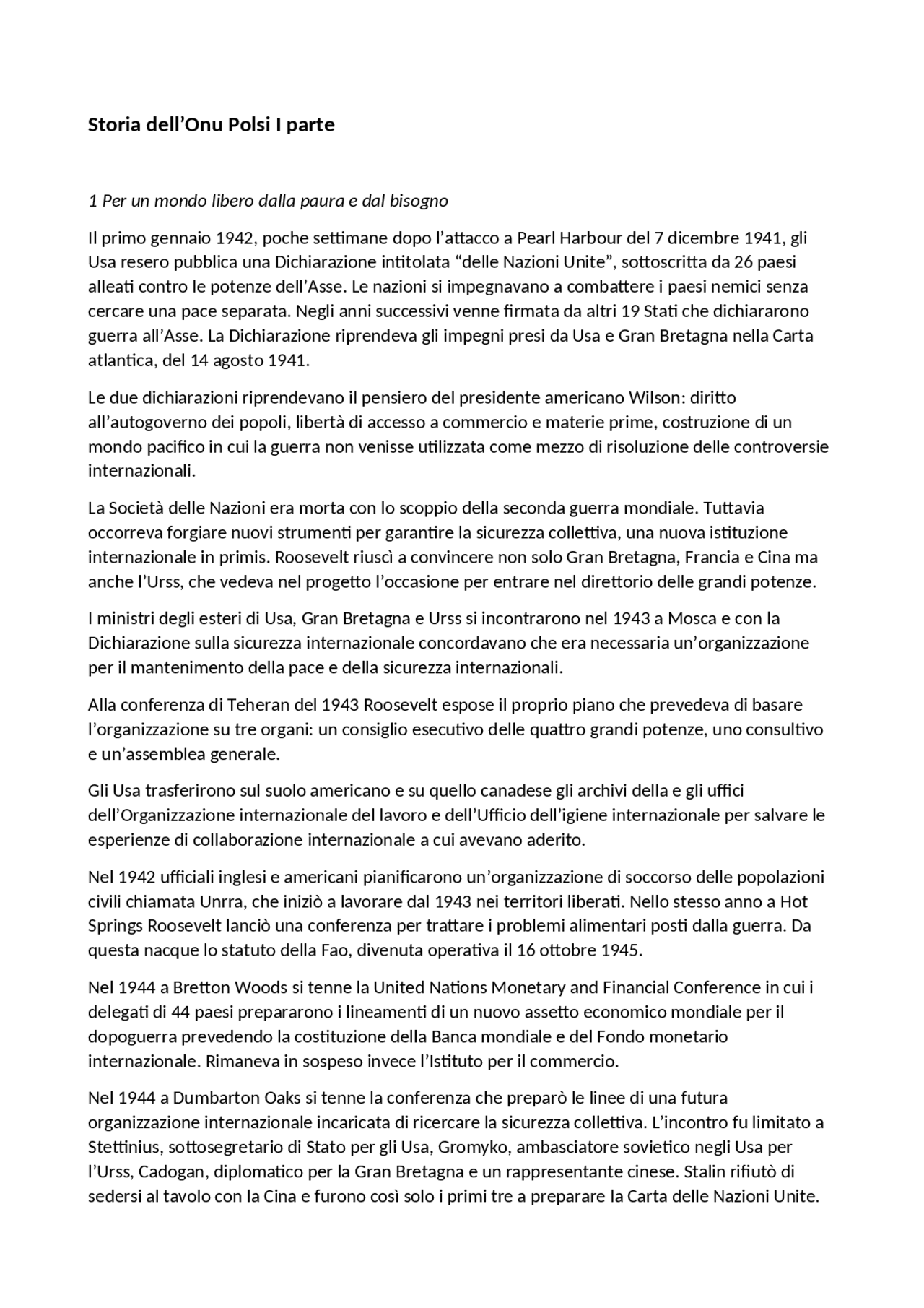 Storia Dellonu Polsi I Parte Docsity