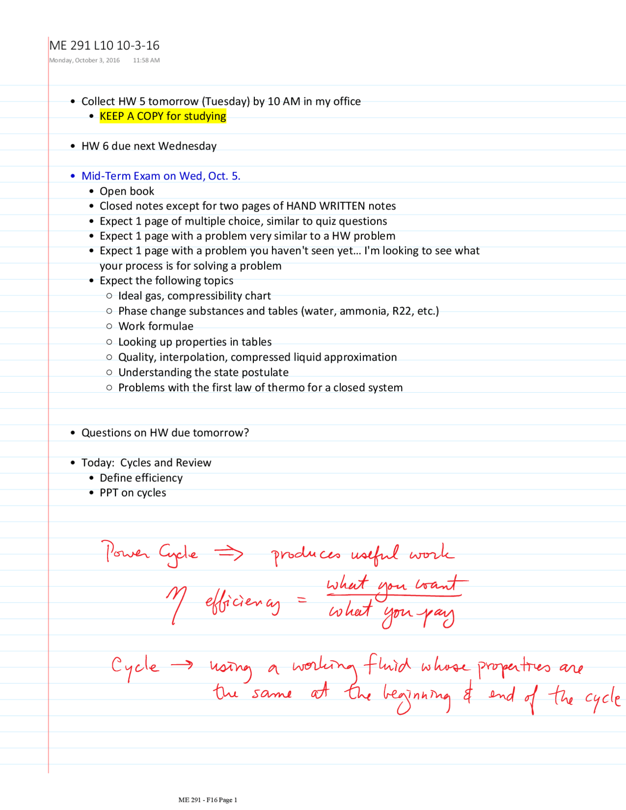 Thermodynamic I Basic Cycles Docsity