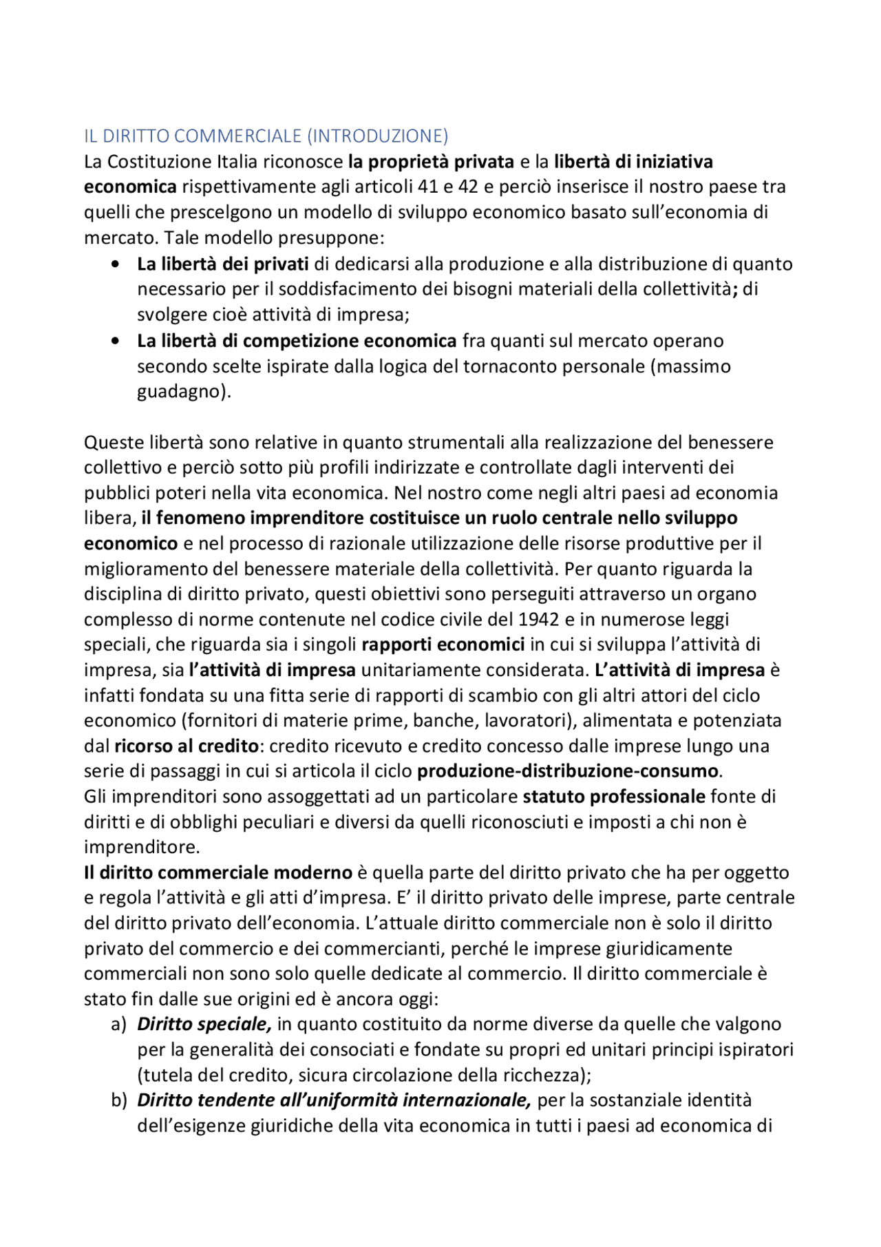Riassunto Diritto Commerciale Docsity