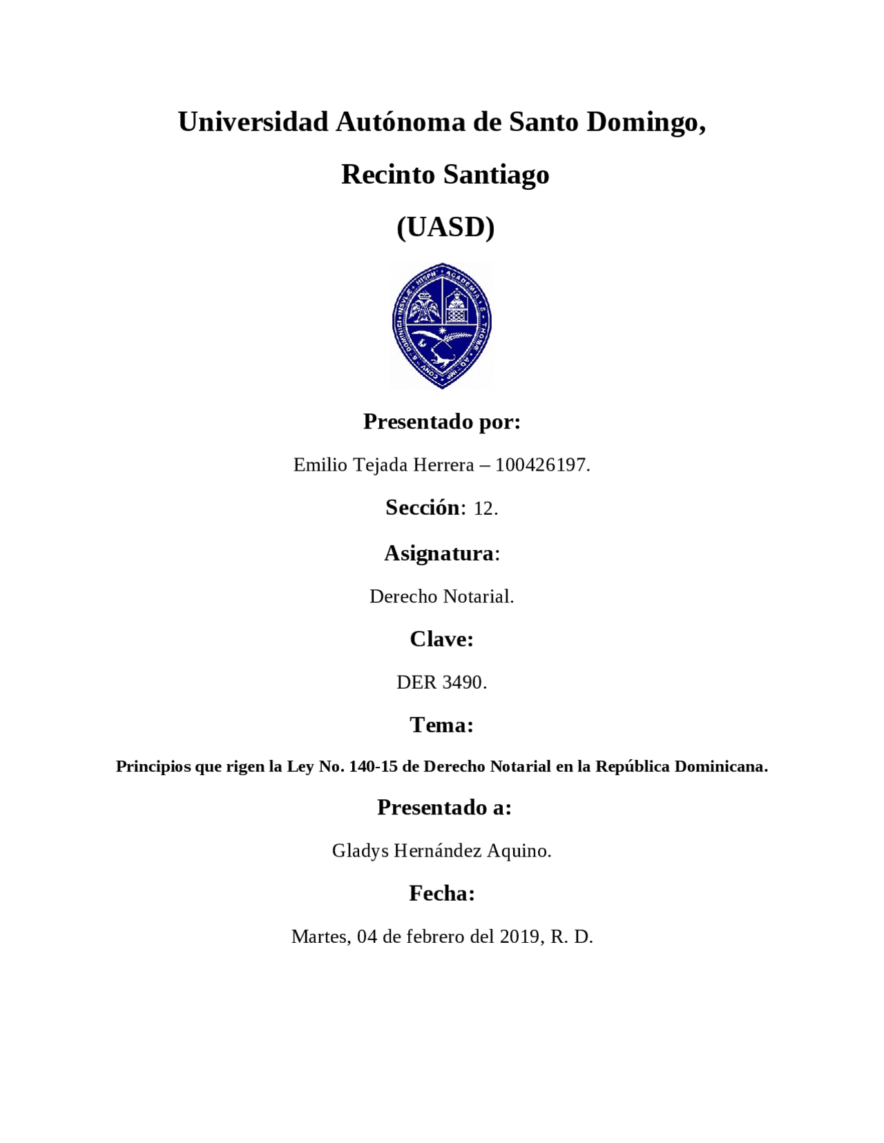 Principios que rigen la Ley No 140-15 | Apuntes de Derecho Civil - Docsity