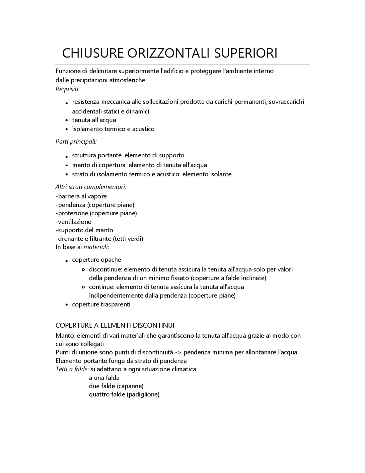Chiusure Orizzontali Superiori Docsity