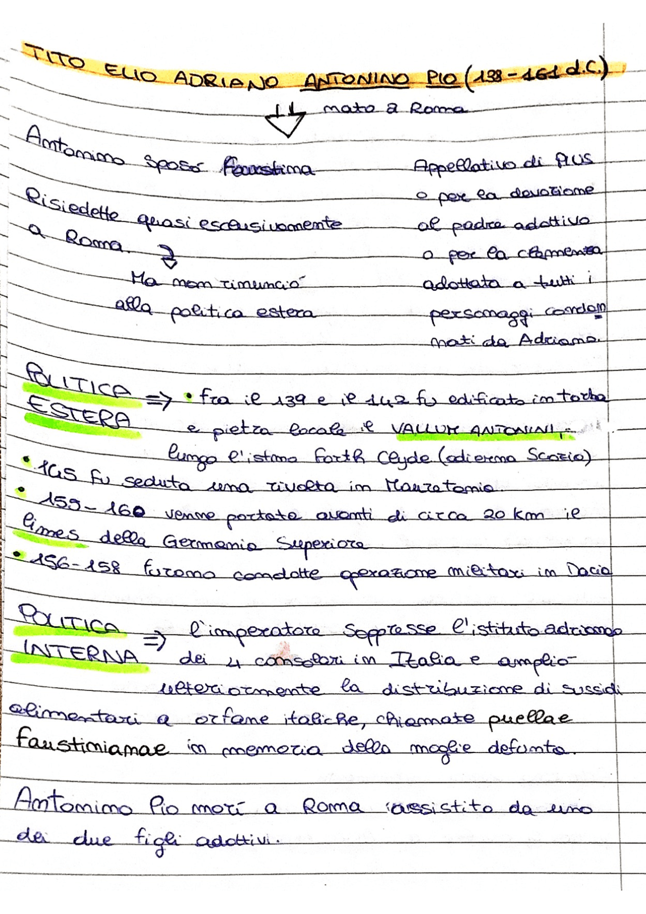 Antonino Pio Riassunto Storia Romana Docsity