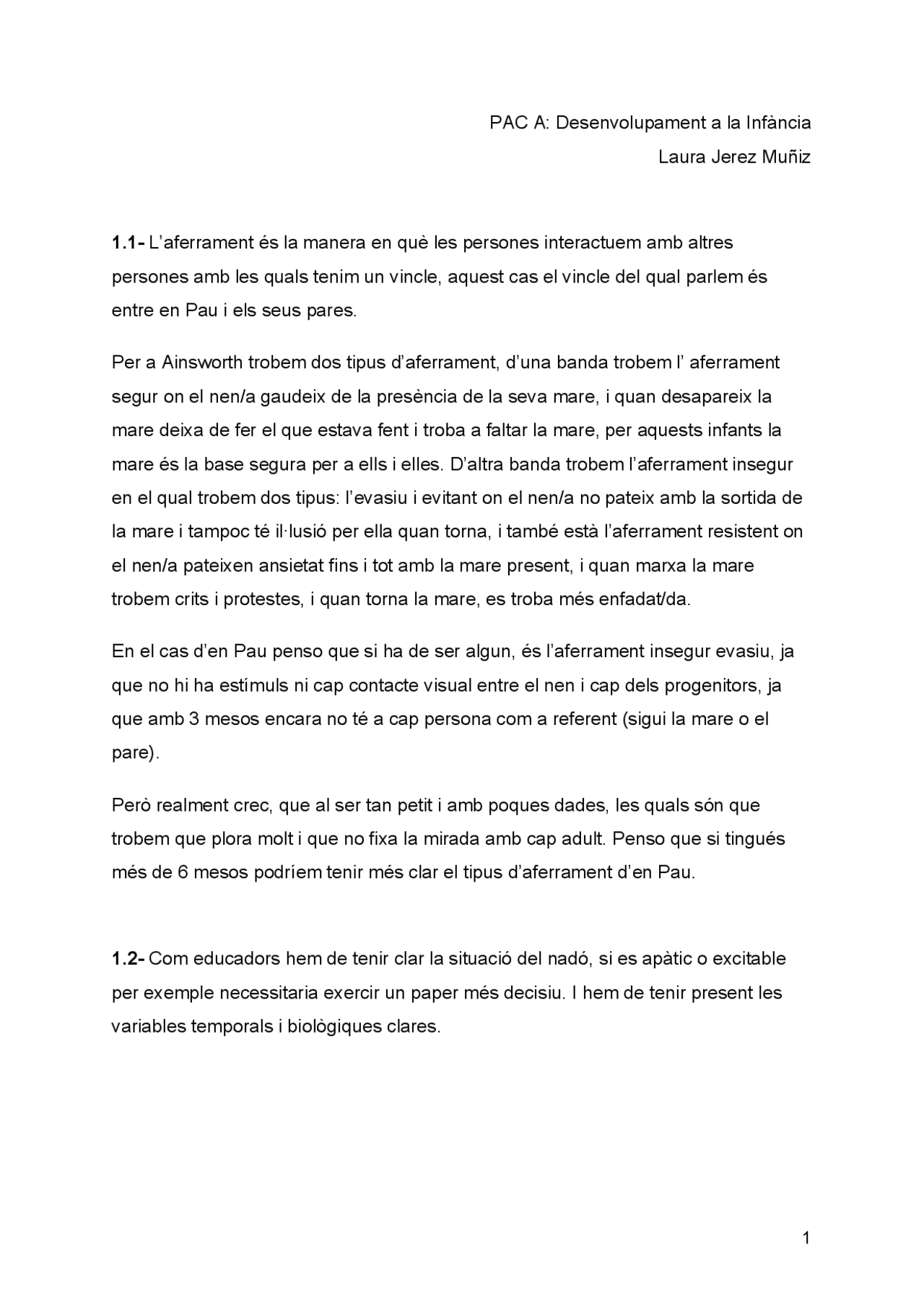Pacs Psicologia Del Desenvolupament Docsity