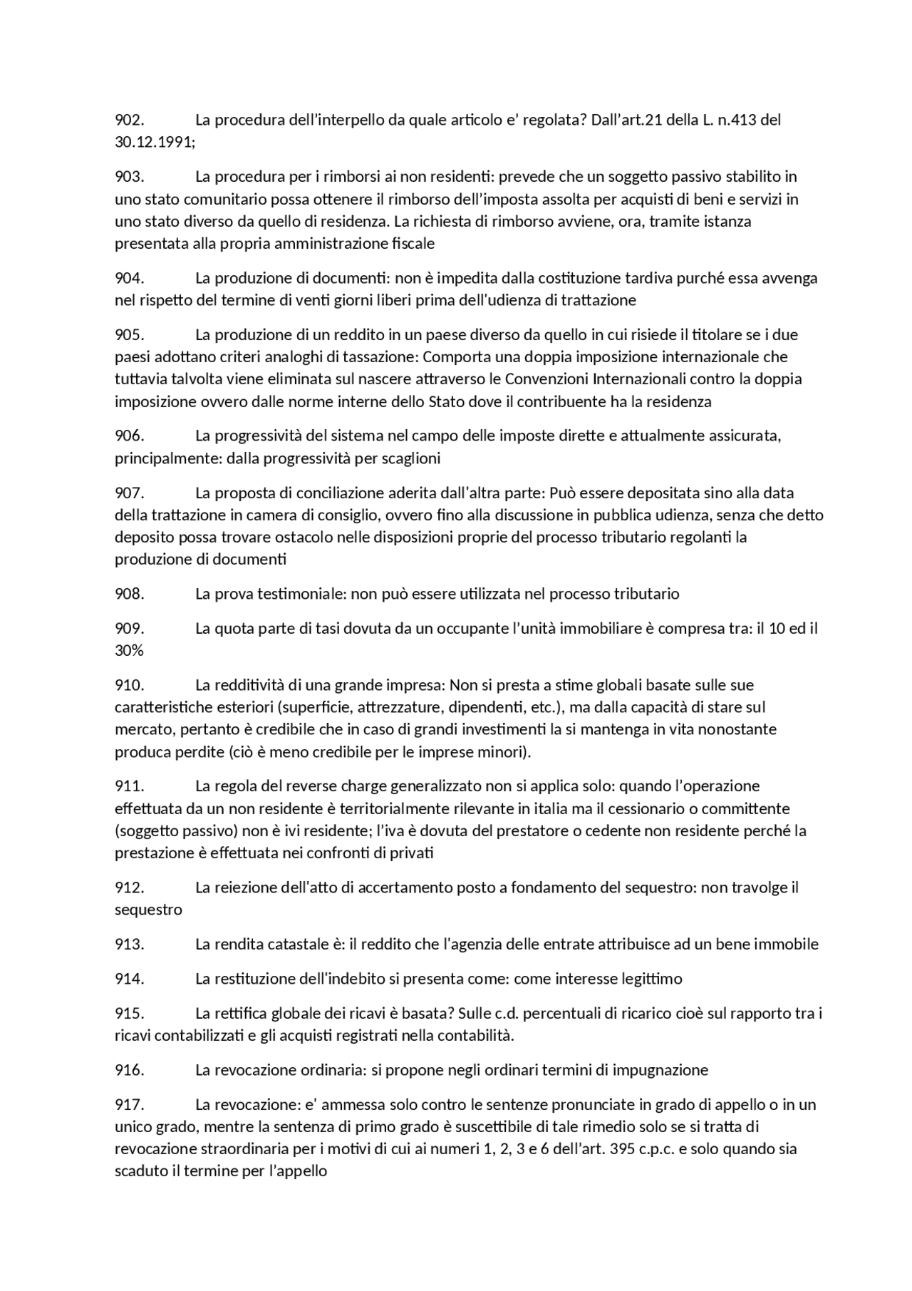 Test Di Diritto Tributario Unipegaso Docsity