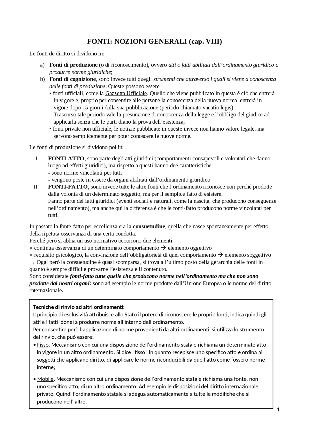 Le Fonti Del Diritto Docsity
