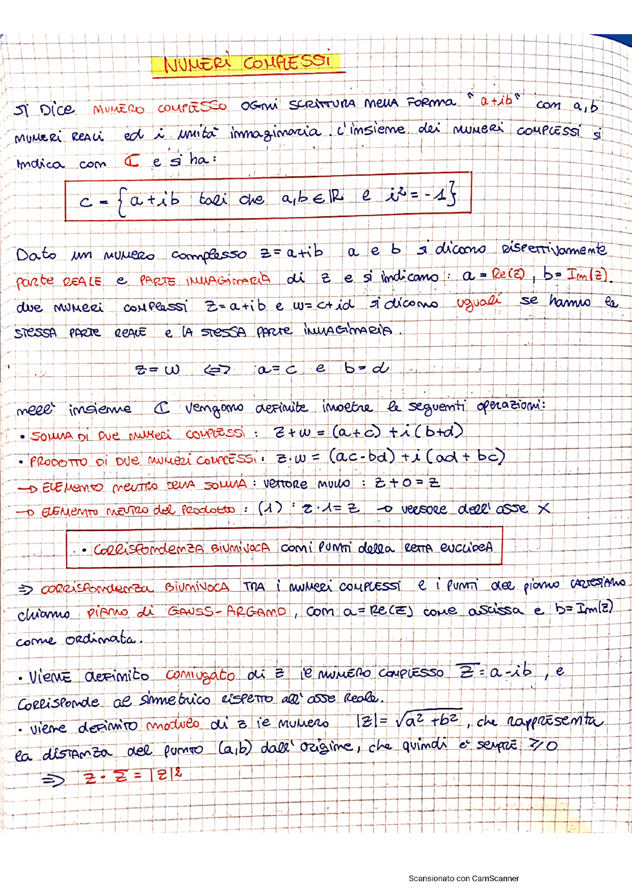 Numeri Complessi Guida Completa Docsity