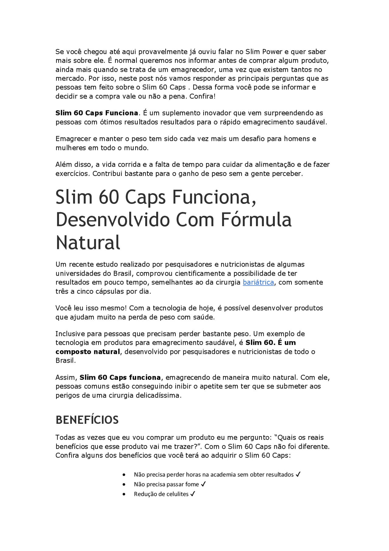 Slim 60 Caps Funciona? Slim 60 Caps Bula,Formula e Onde Comprar ! - Docsity
