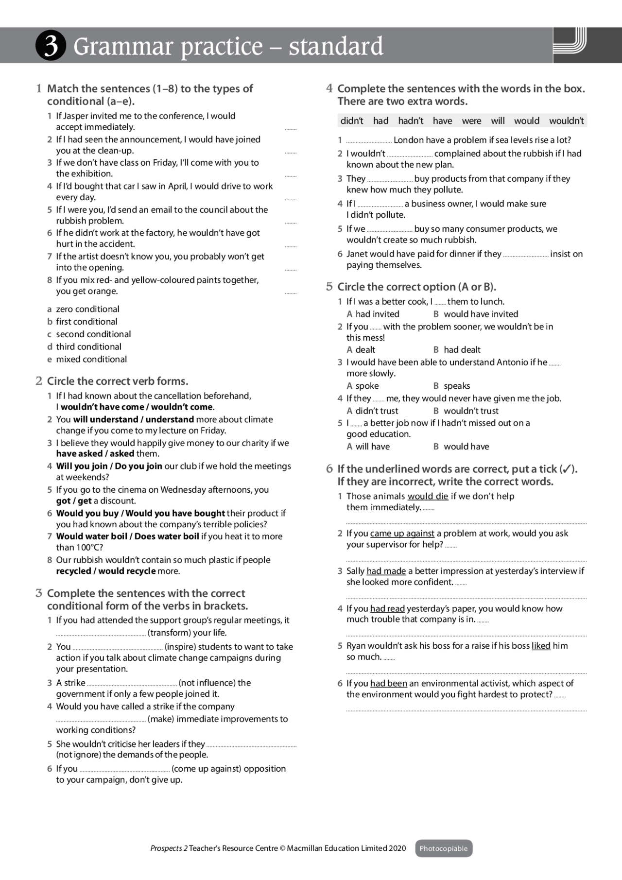 Grammar Exercises Unite 3 Docsity