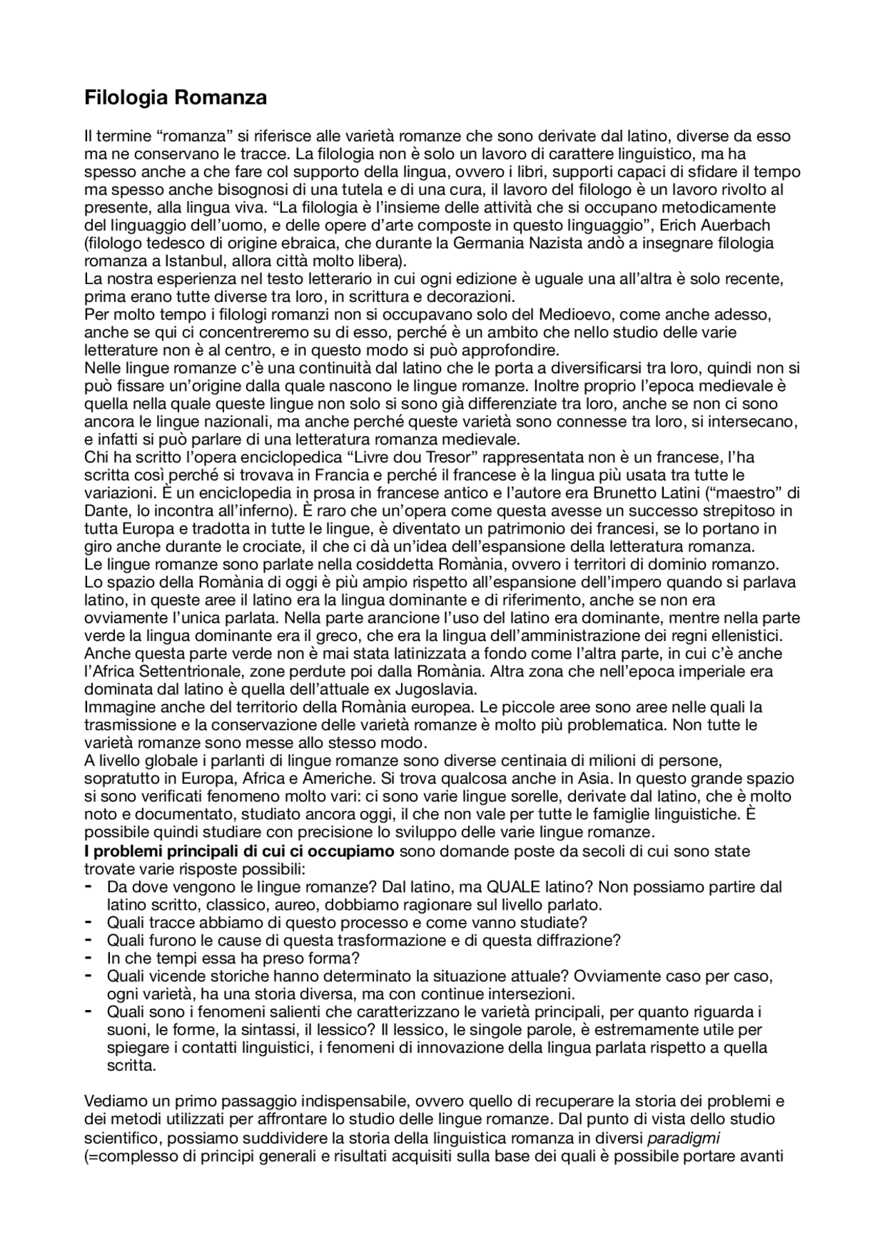 Appunti Filologia Romanza Docsity